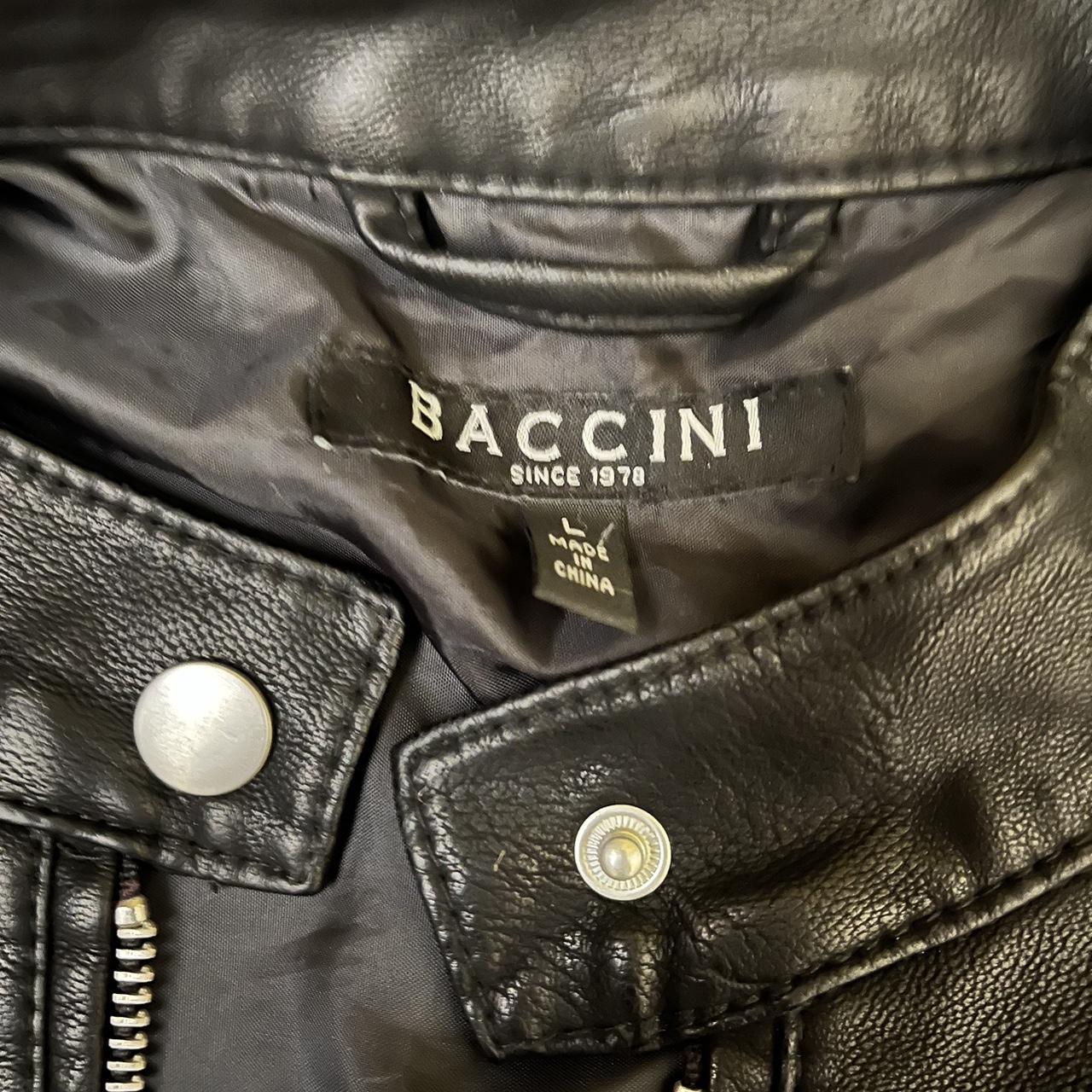 Black Baccini Leather Jacket Large Women’s Fits a... - Depop