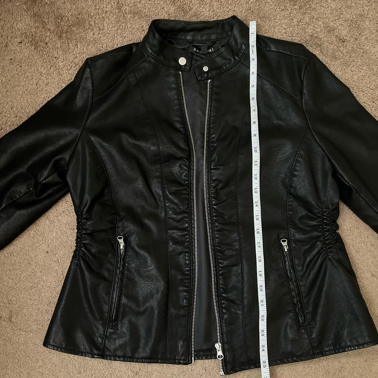 Black Baccini Leather Jacket Large Women’s Fits a... - Depop