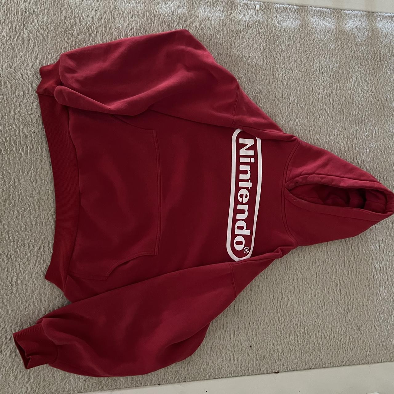 Red and white Nintendo hoodie... - Depop