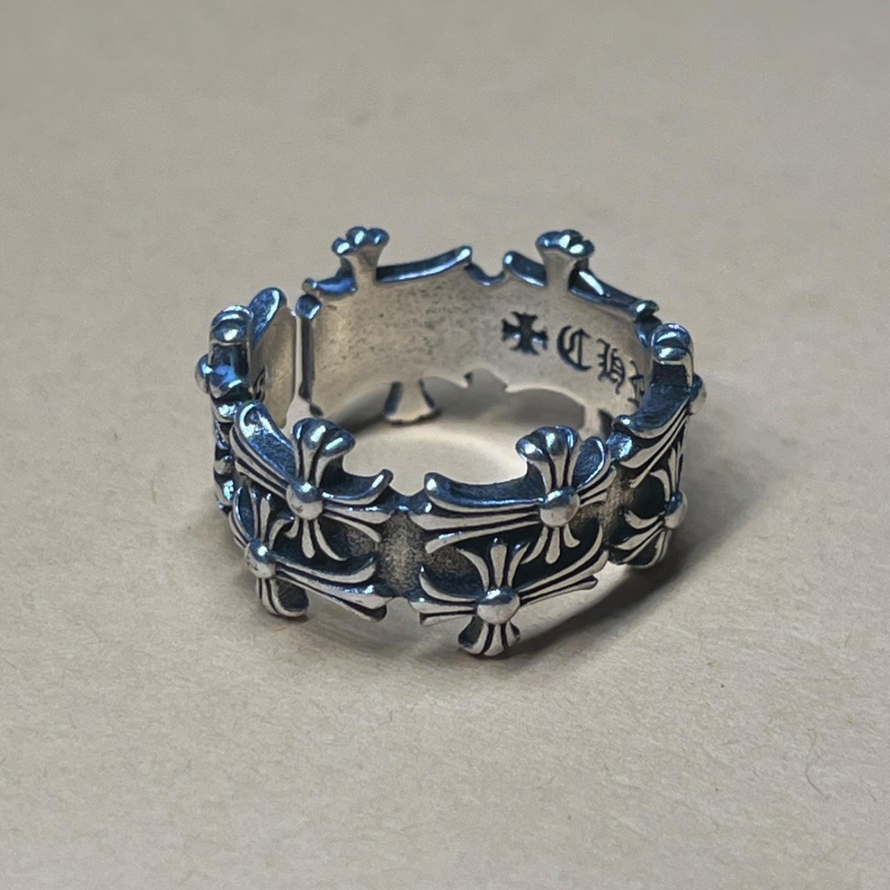 Adjustable Chrome-inspired Sliver Ring - Depop