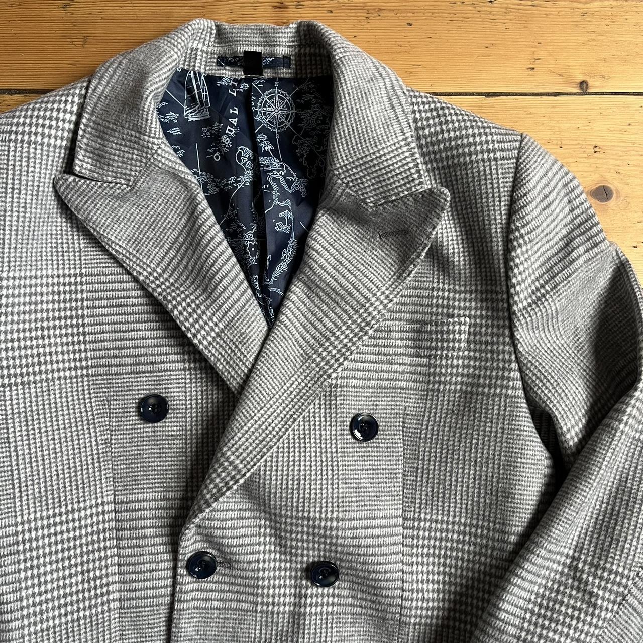 Gianni Feraud coat jacket Grey overcoat Size... - Depop