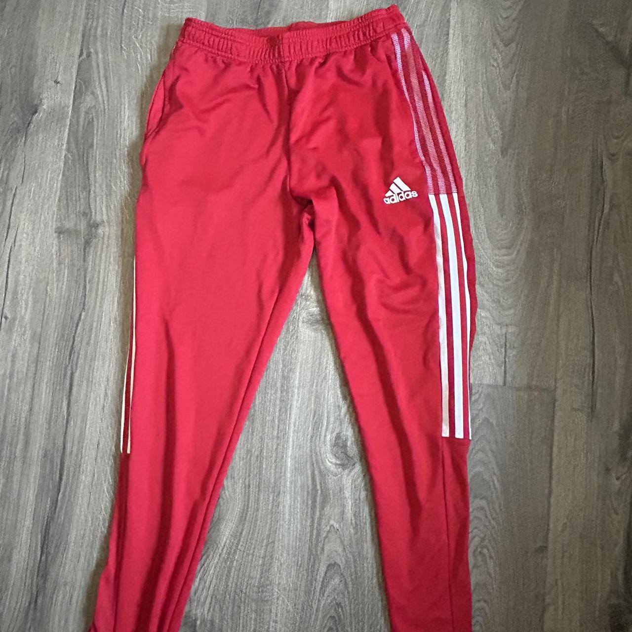 ADIDAS RED SWEATS SIZE M - Depop