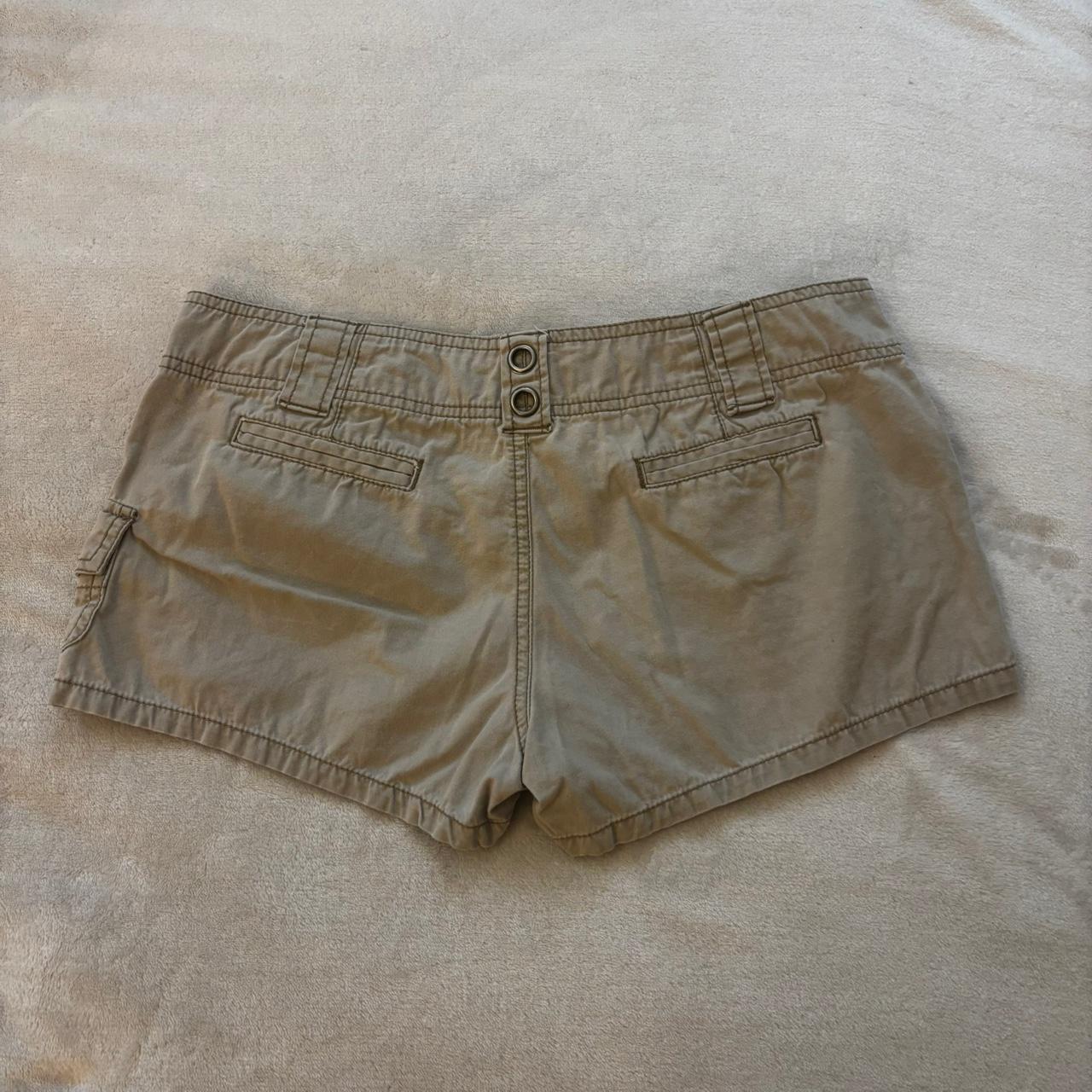 the cutest vintage lei tan mini cargo shorts with... | Depop