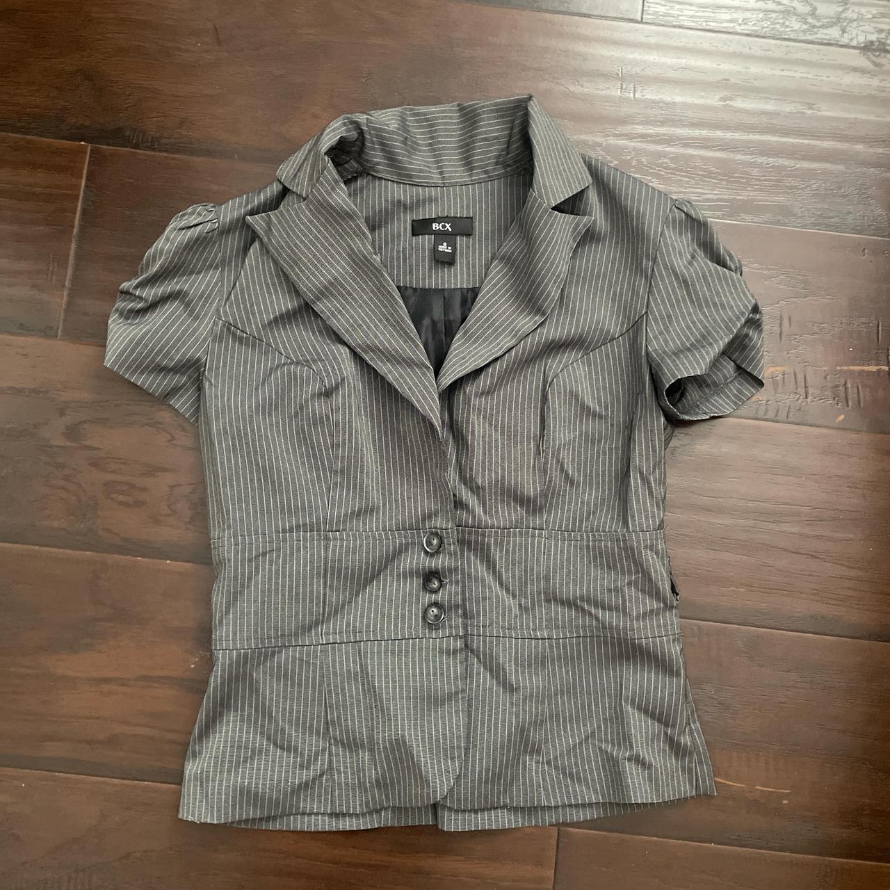 vintage fitted office siren blouse with puffy... | Depop