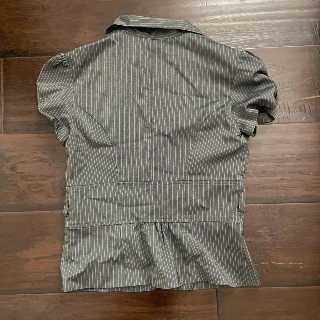 vintage fitted office siren blouse with puffy... | Depop