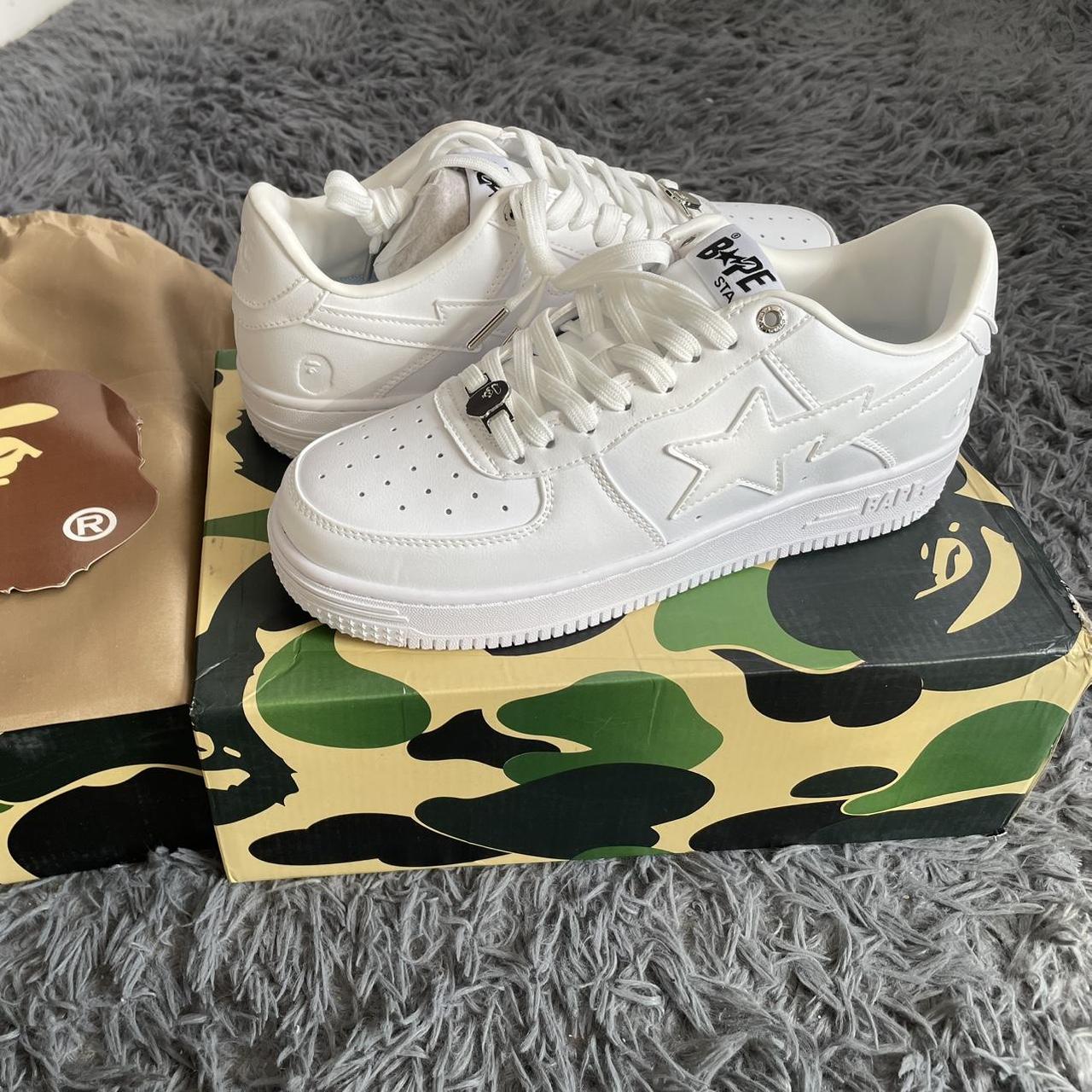 White bapestas shoes | Depop