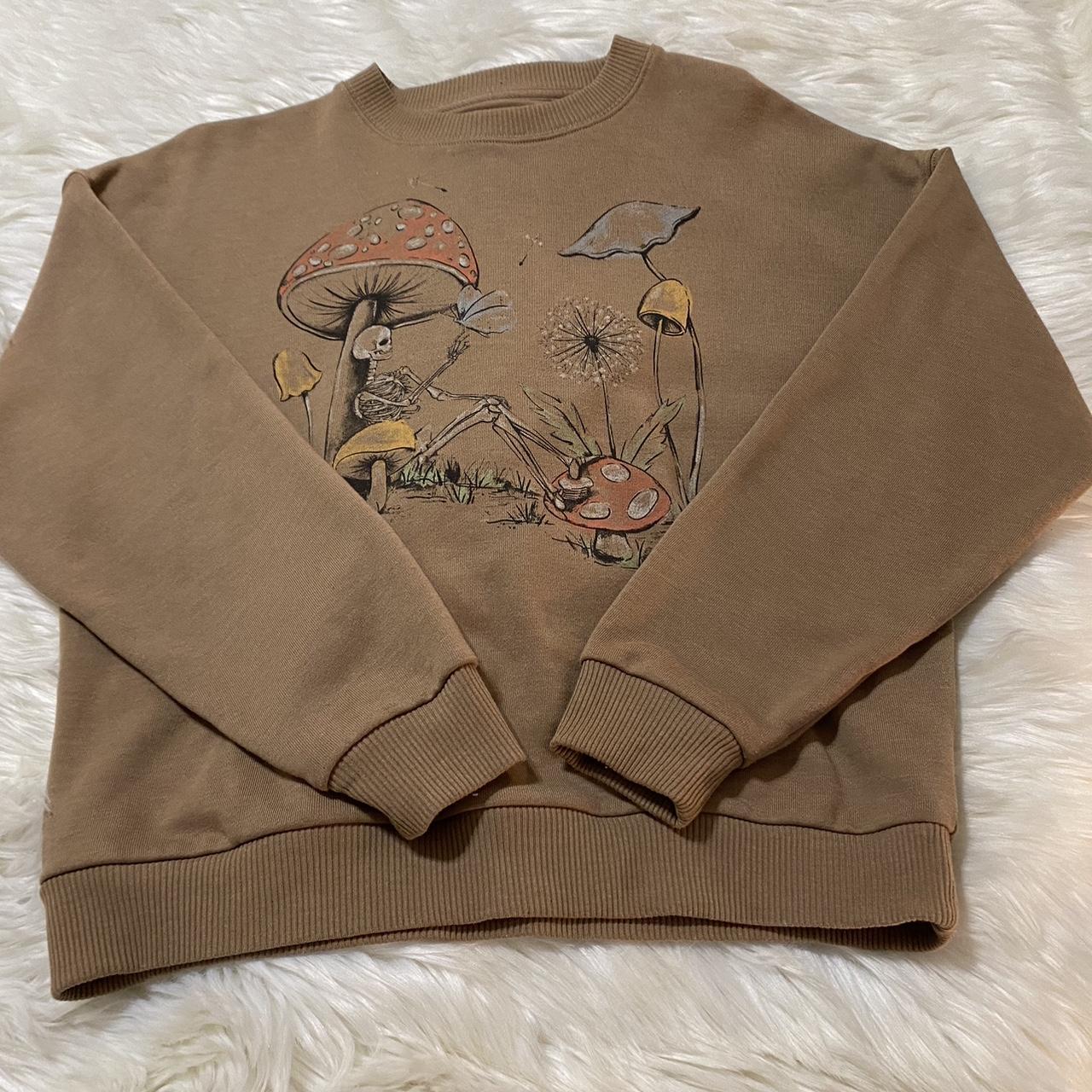 American Eagle ladies skeleton & mushrooms crew... | Depop