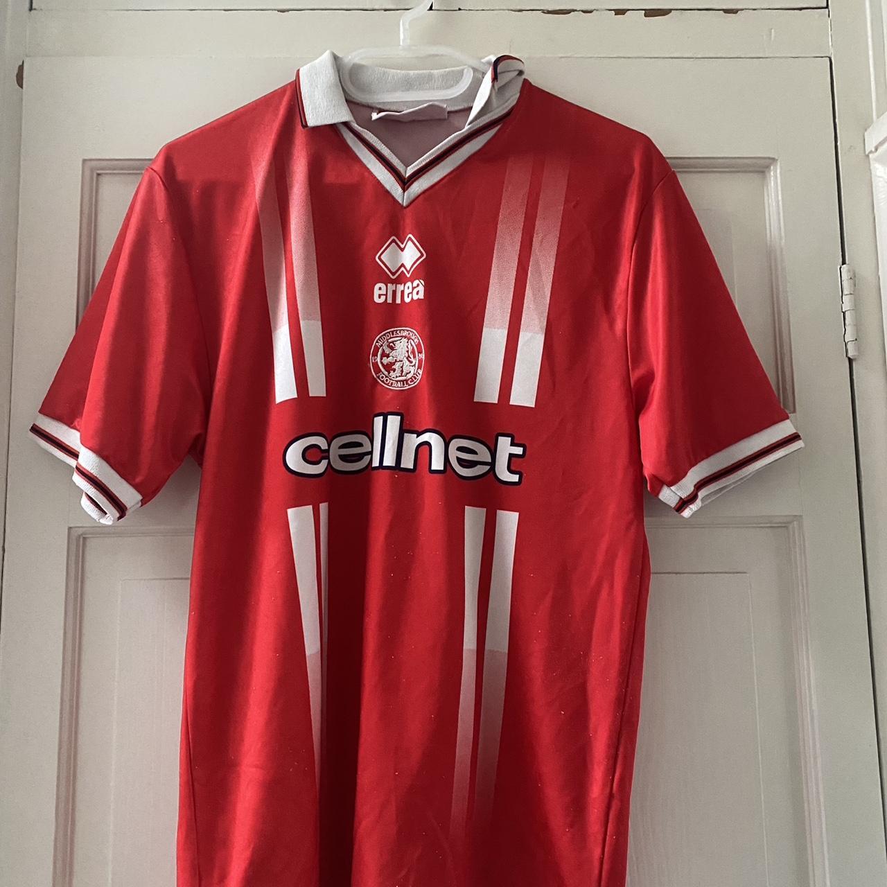Middlesbrough retro football shirt, “size 40” fits... | Depop