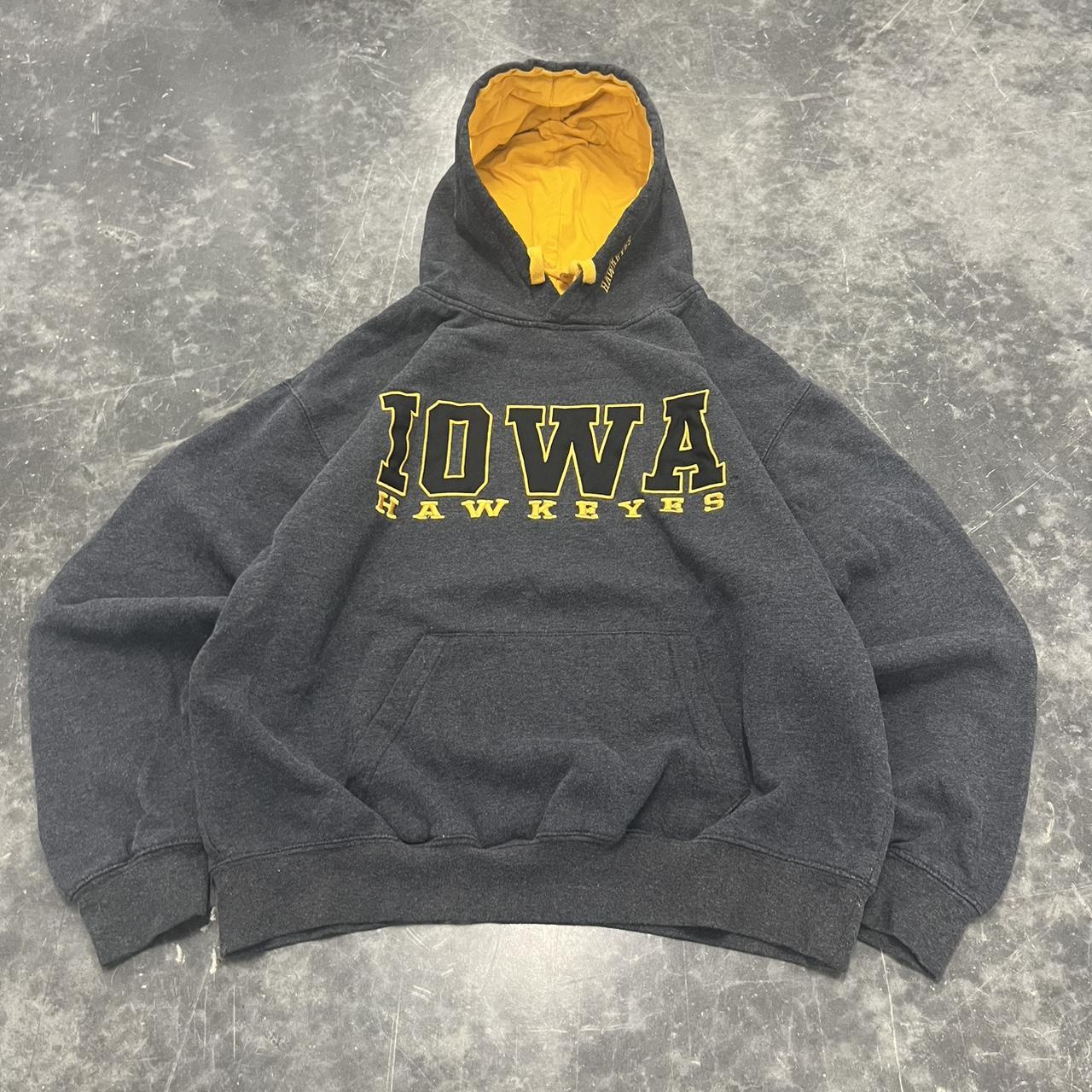 Grey/Yellow Vintage 2000s Iowa Hawkeyes Spellout... | Depop