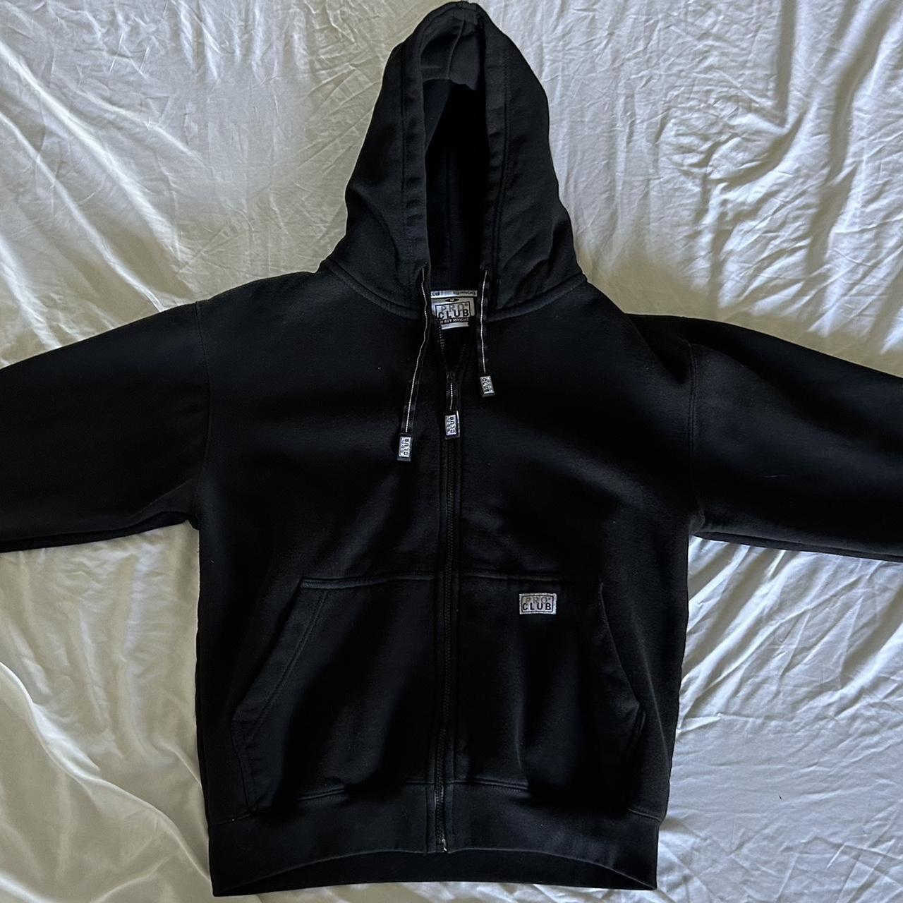 Black Heavyweight Pro Club Zip Up #y2k #casual - Depop