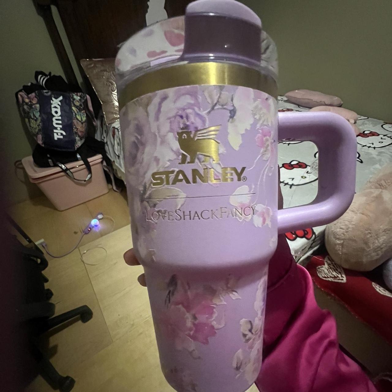 Purple Stanley cup flowers , love stack fancy - Depop