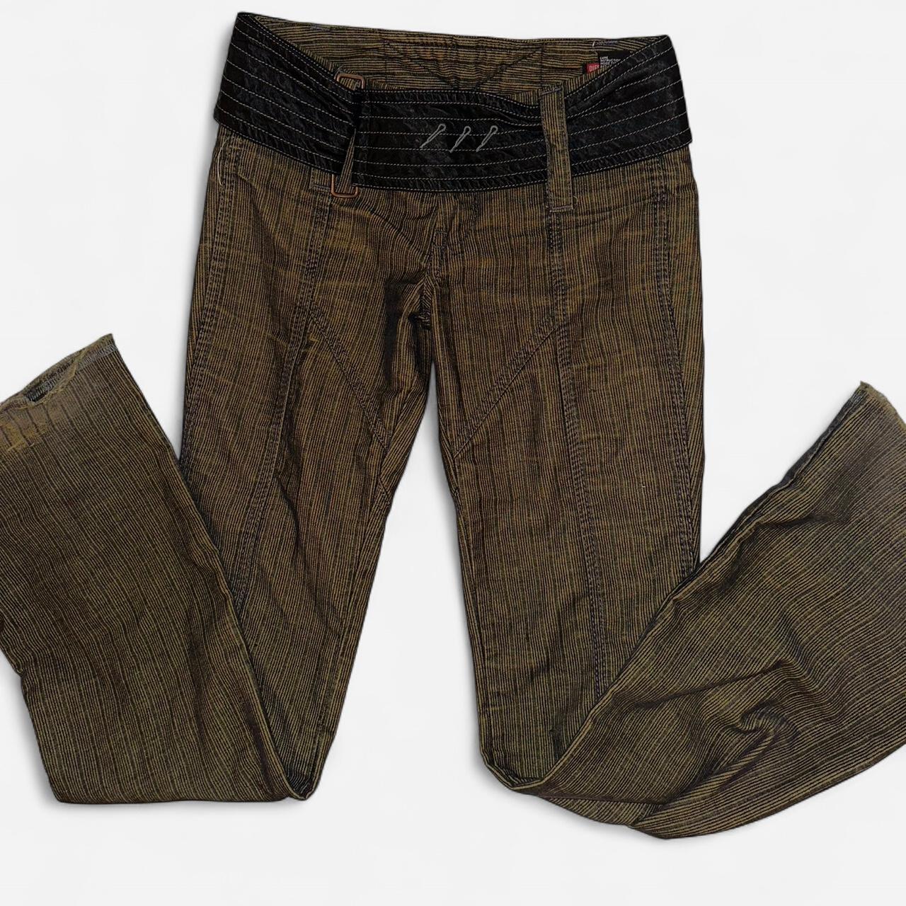 Y2K brown Diesel pants with a grunge vibe cute belt,... | Depop