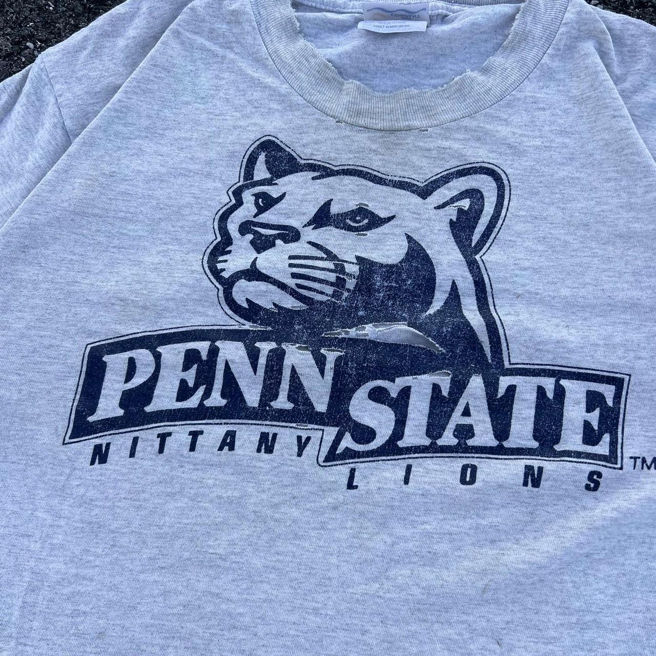 Vintage 90s lightly distressed Penn State tee. Size... - Depop