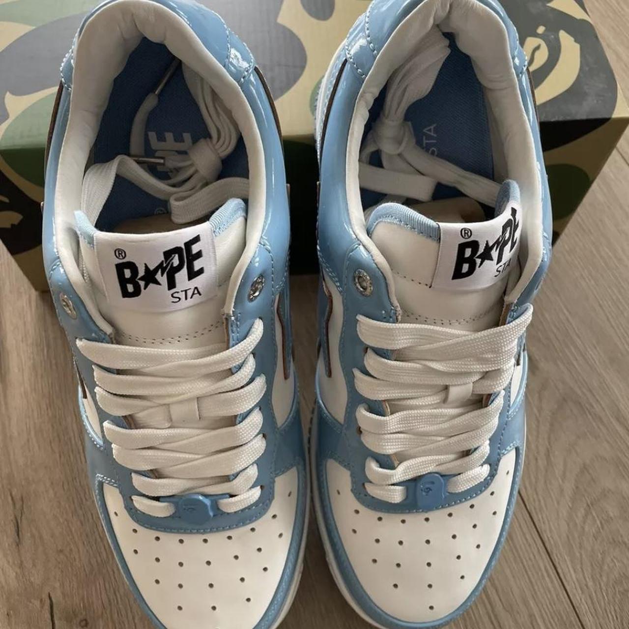BAPESTA Blue and White Size US10 Excellent... - Depop