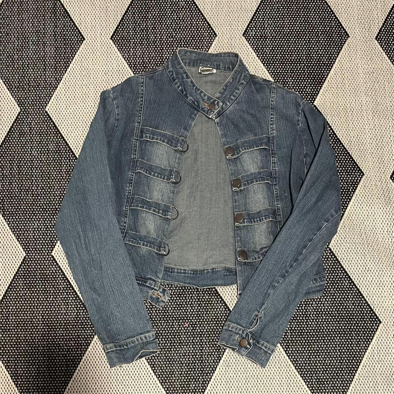 Clio Jean jacket with metal clasps Size 10 #y2k #2000 | Depop