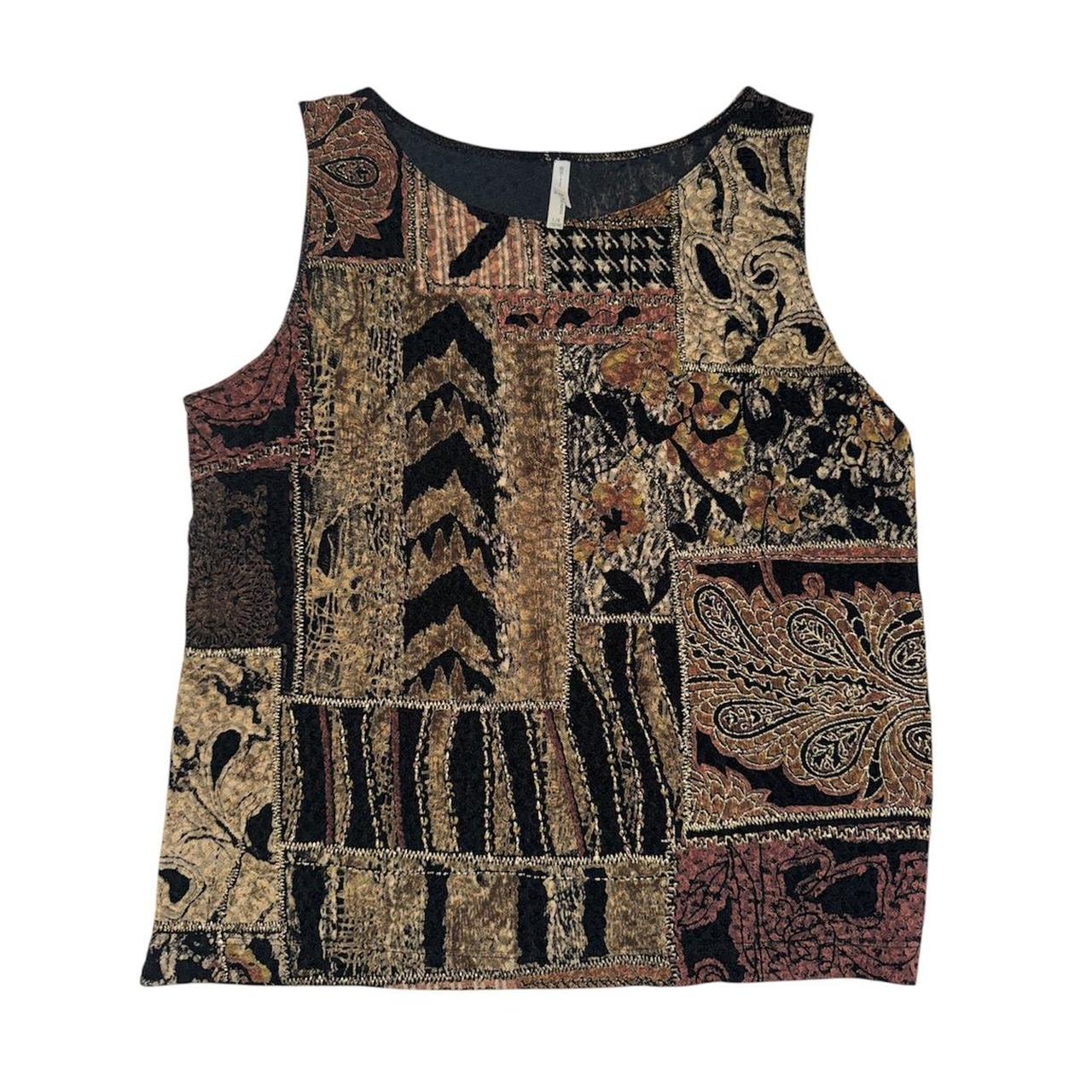 Really beautiful and intricate earthy colored tank... | Depop