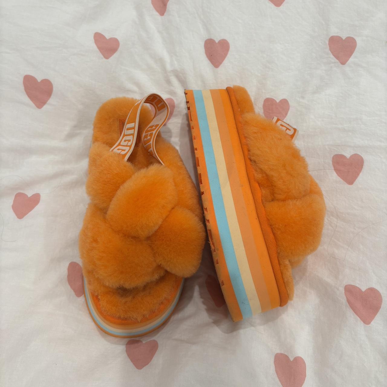 UGG orange platform slippers - super cute! - worn a... - Depop