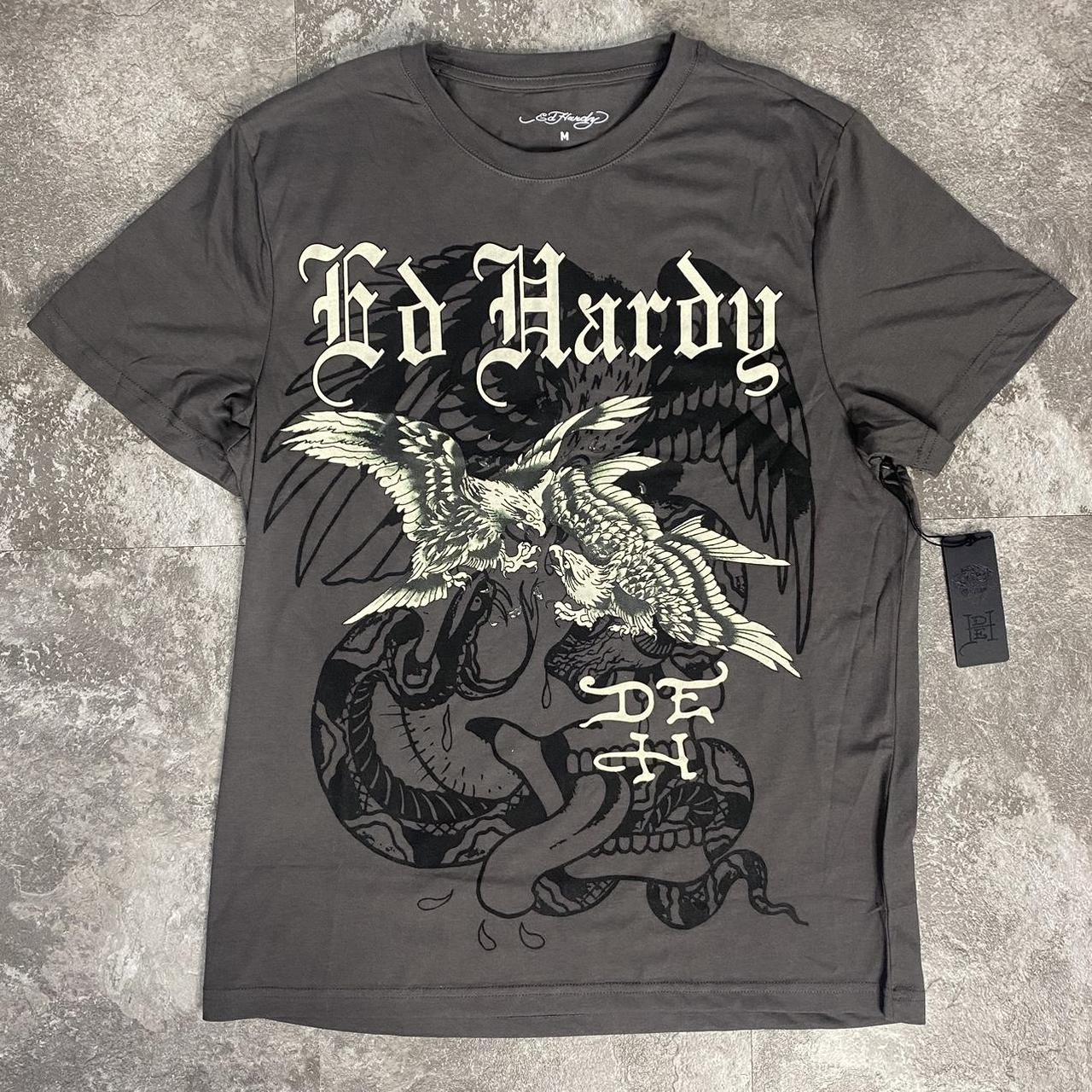 🔥 Deadstock Ed Hardy tee 🔥 - dark grey graphic tee... - Depop