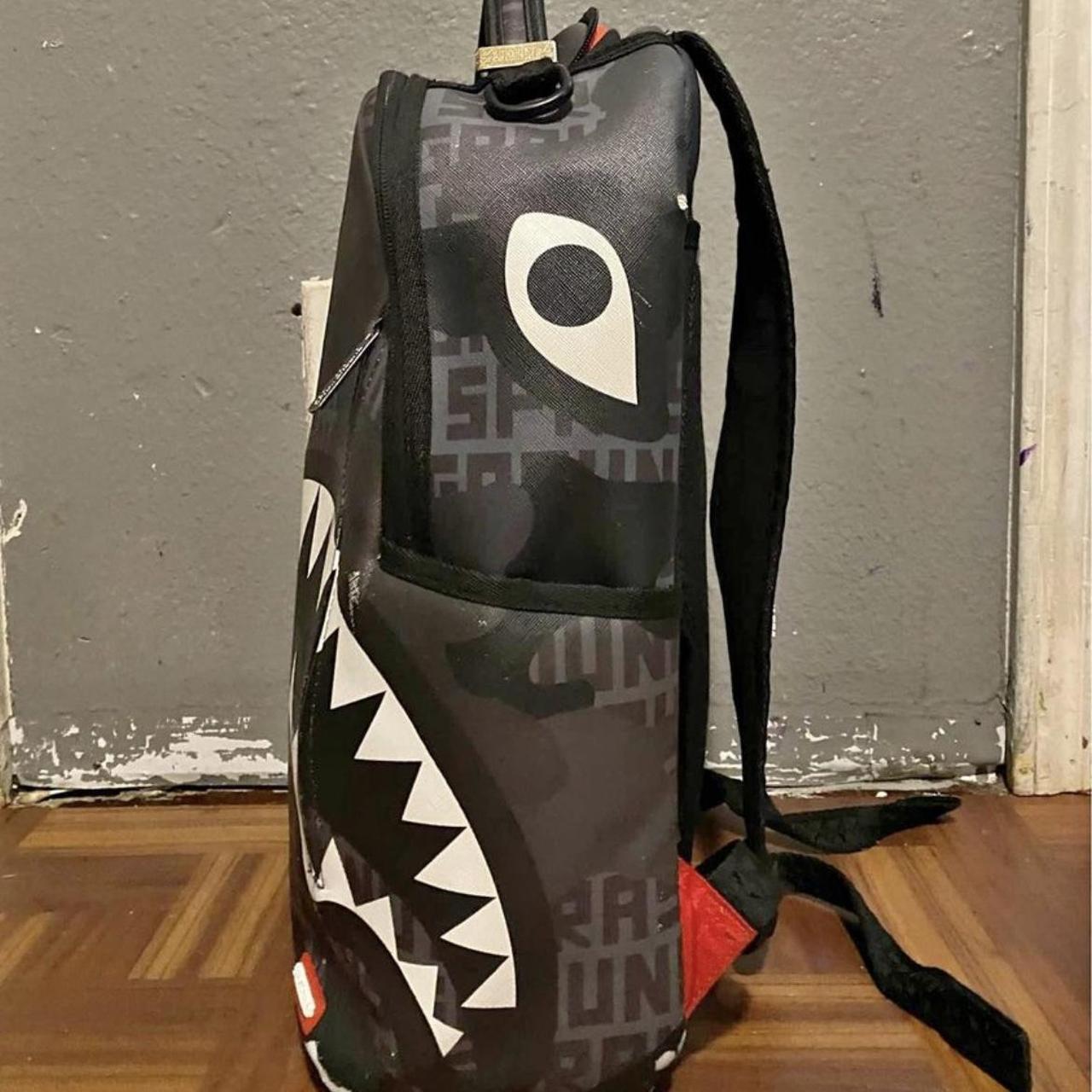 Black and white shark backpack sprayground - Depop