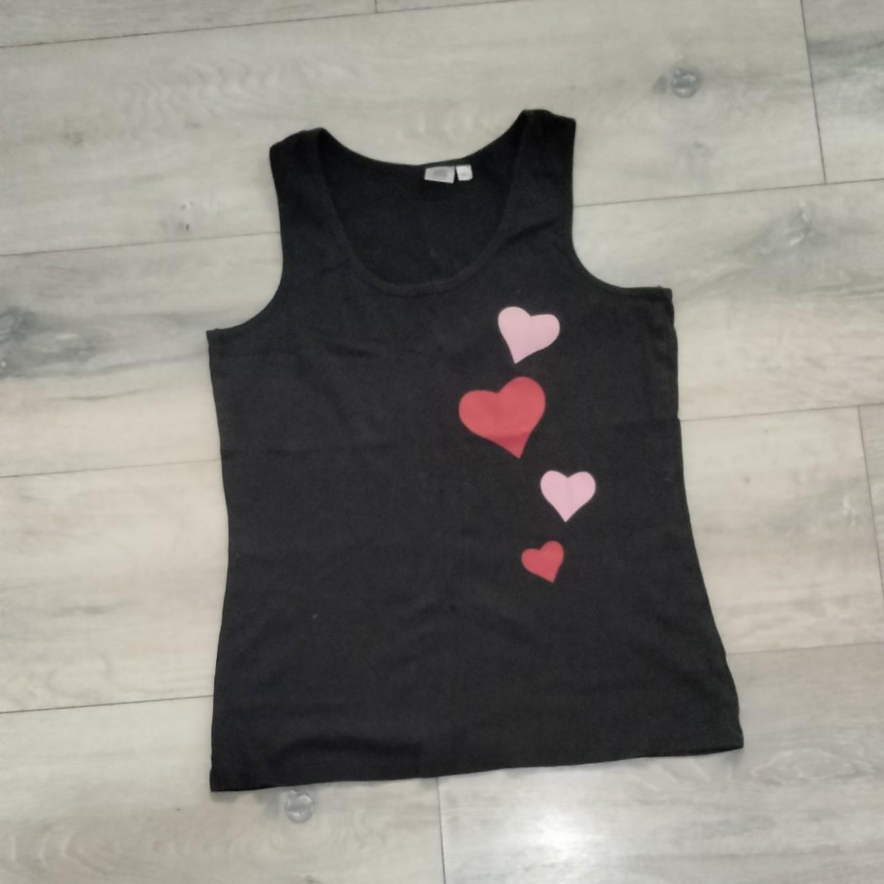 Cutesy heart tank top. Pit to pit measures 17" flat... | Depop