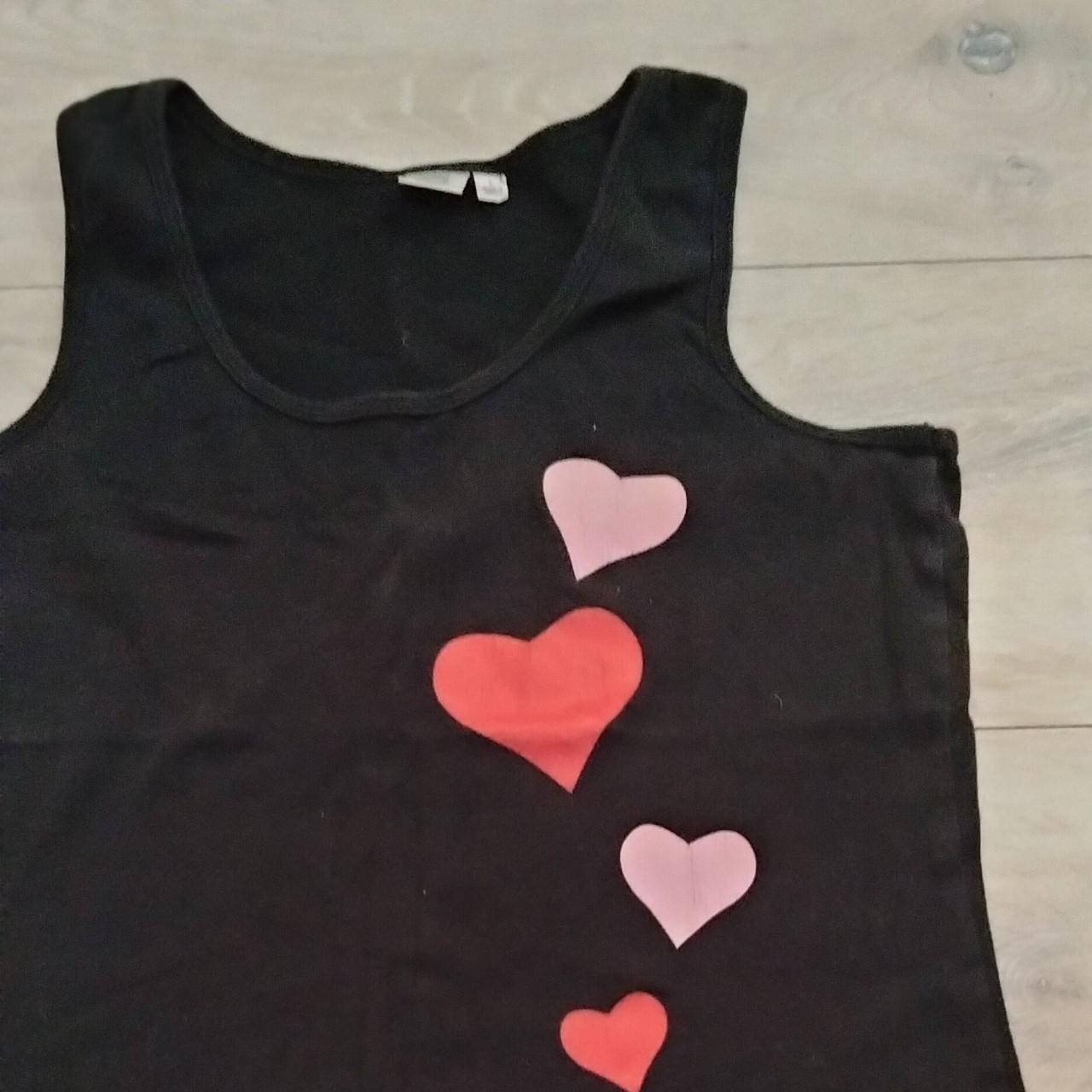 Cutesy heart tank top. Pit to pit measures 17" flat... | Depop