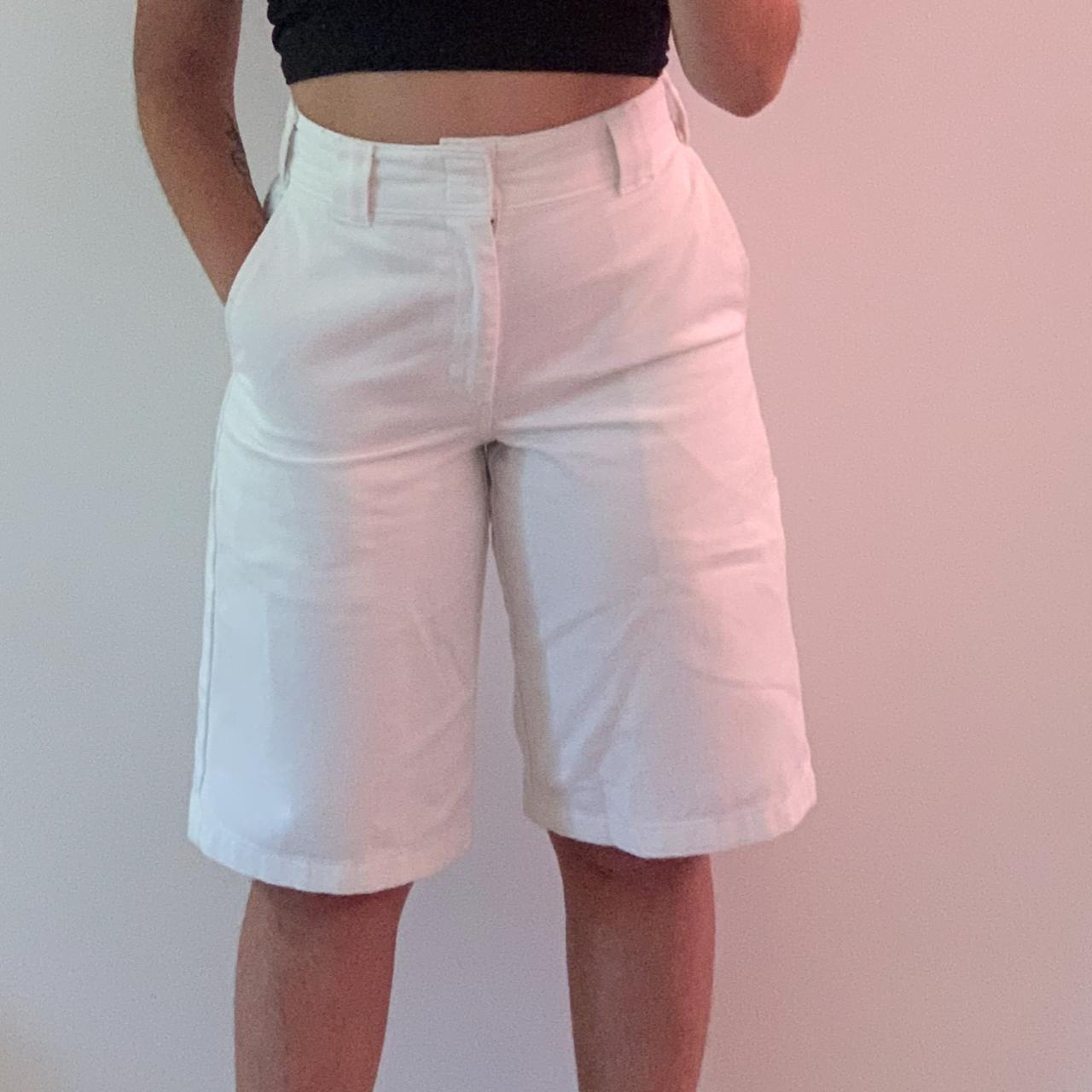 WHITE DICKIES BERMUDA SHORTS - Waist 24" Length... - Depop