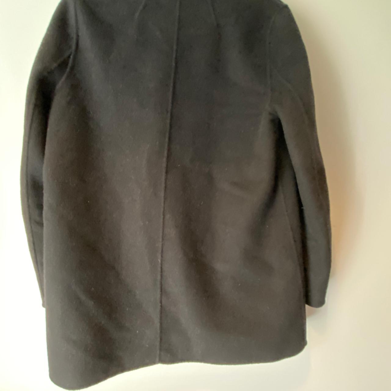 Seed wool blend black coat with waist tie Size 8 | Depop