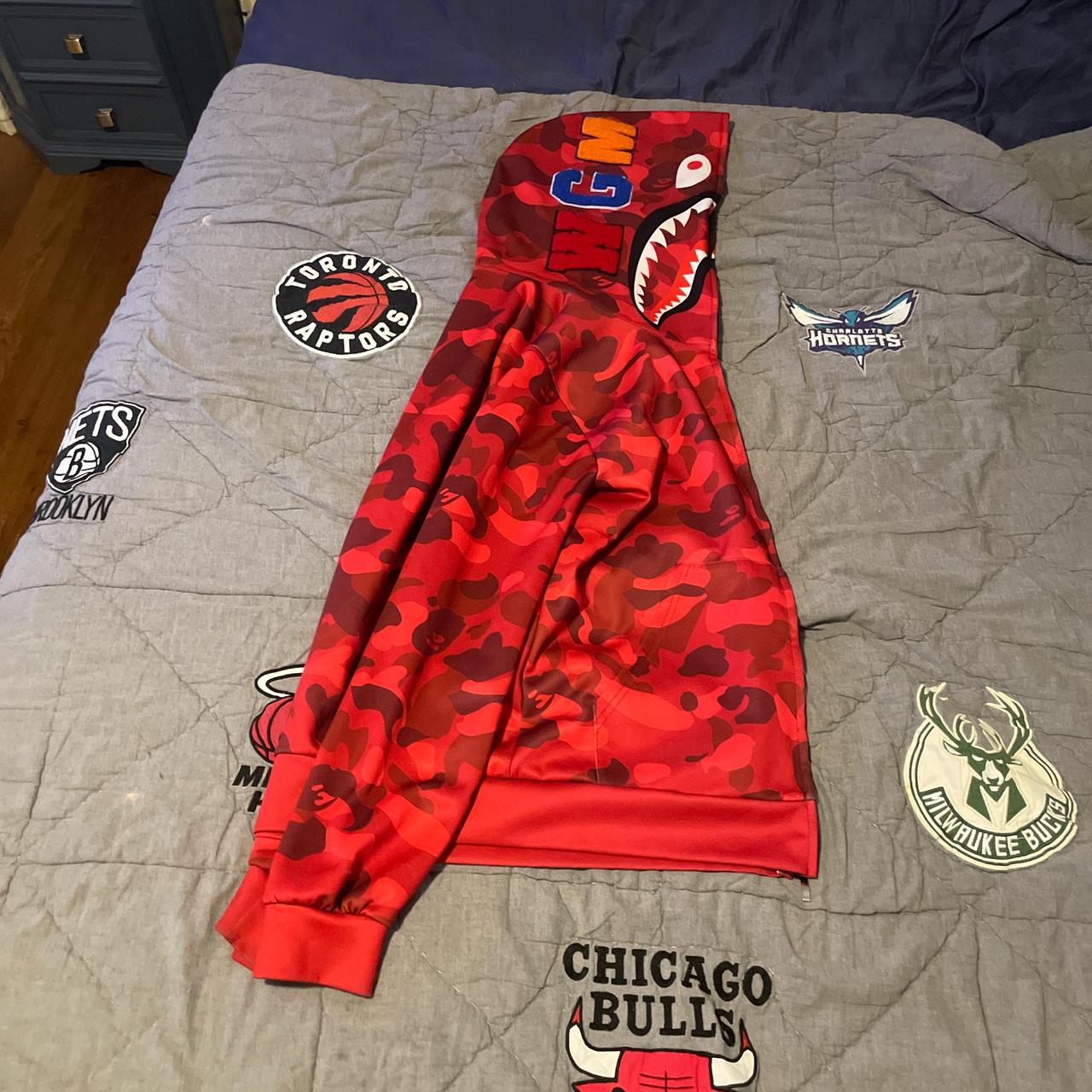 Red bape zip up size medium - Depop