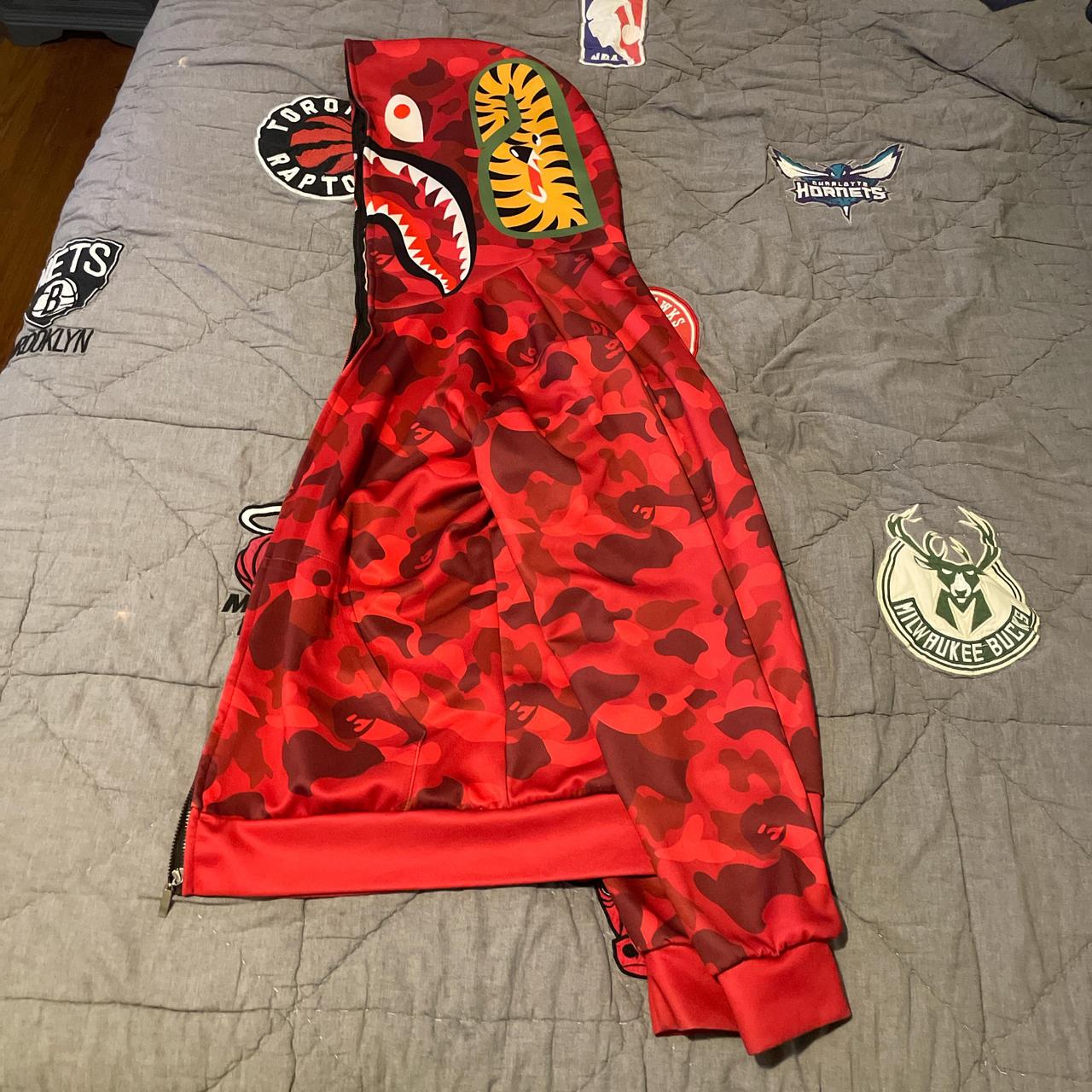 Red bape zip up size medium - Depop