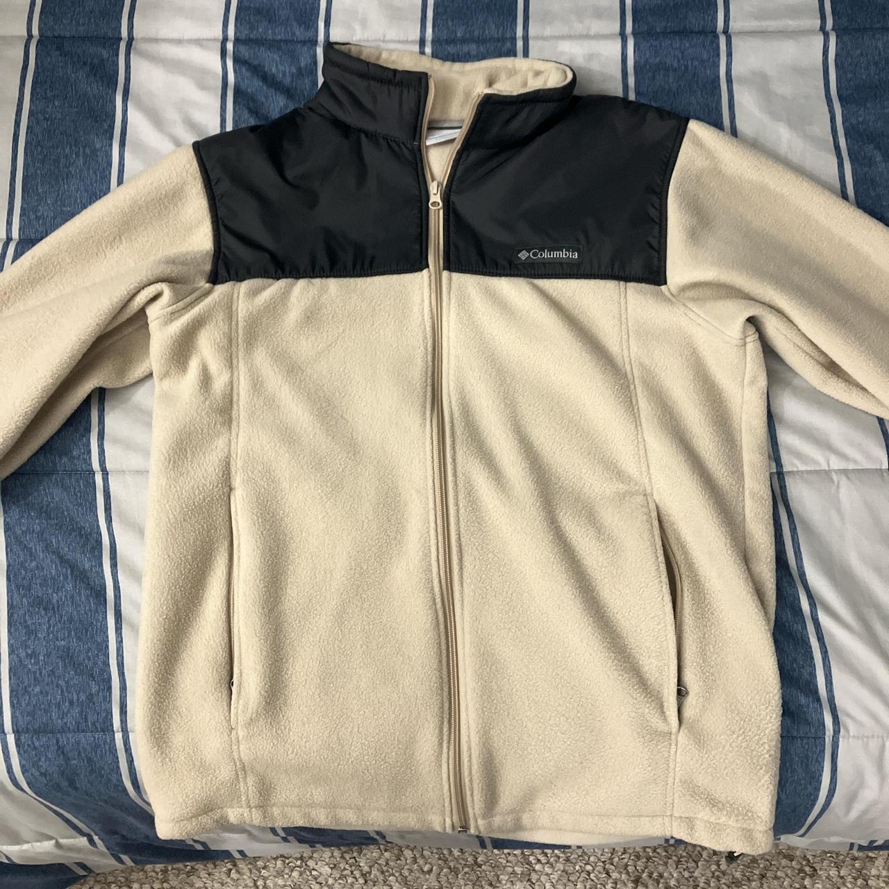 Columbia Zip up - Soft fuzzy shell - Brand new - Depop