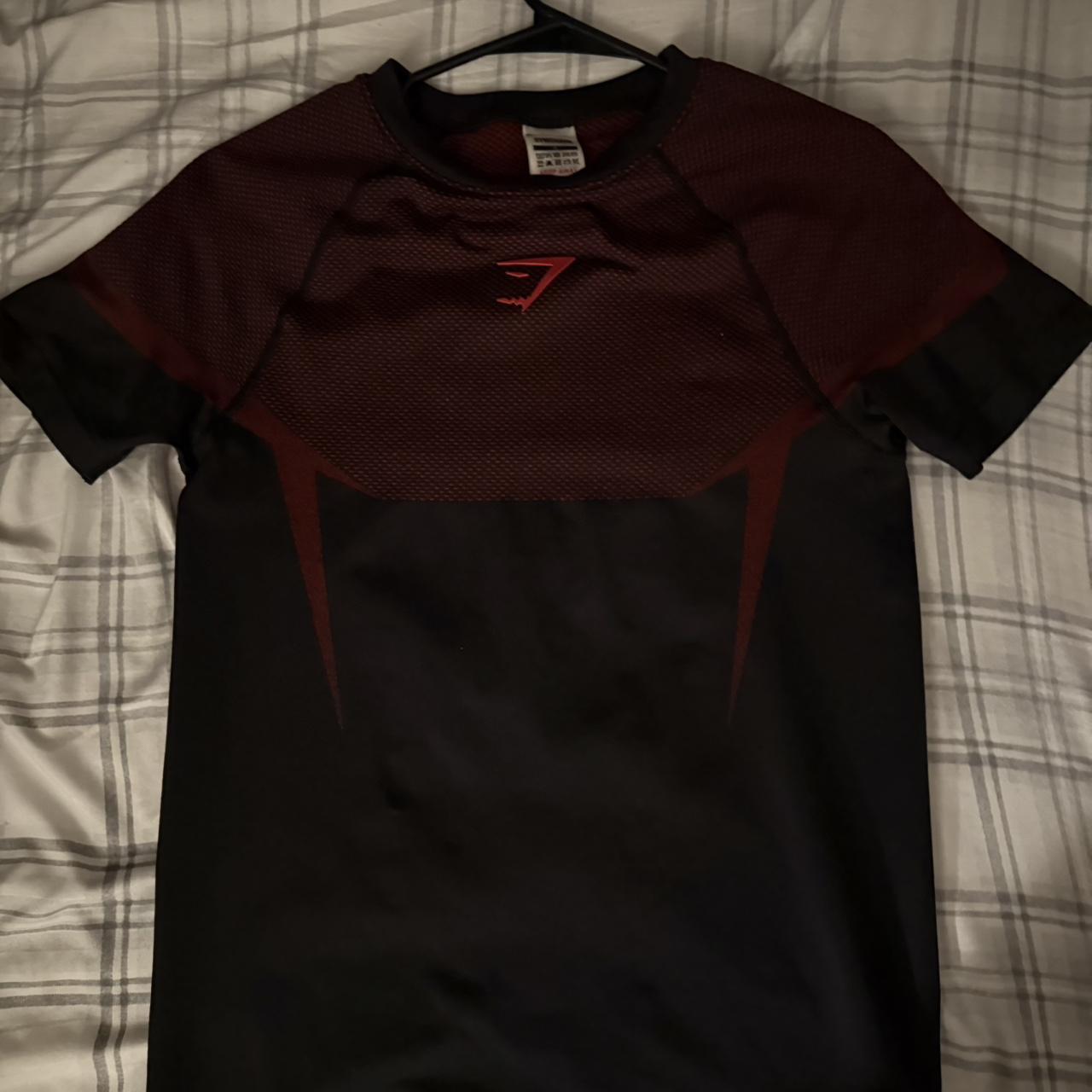 Real Gymshark Onyx V5 Red short sleeve perfect... | Depop