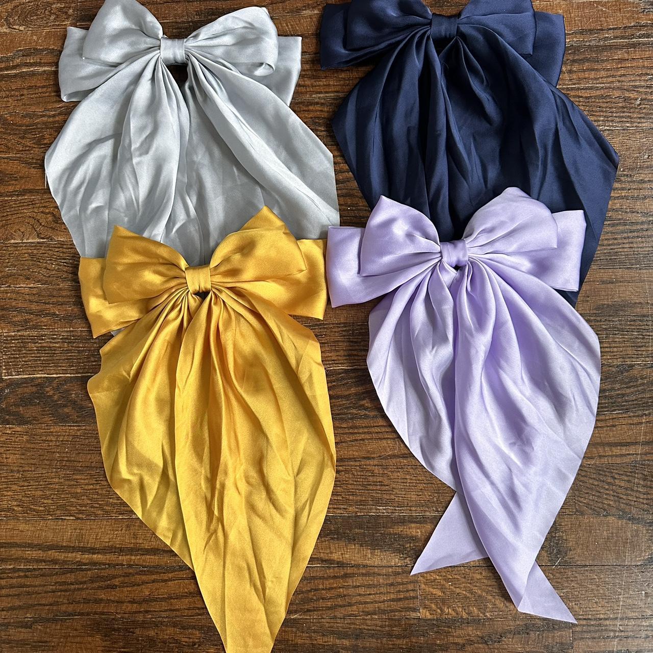 Set of 4 satin bows! These have a clip backing.... - Depop