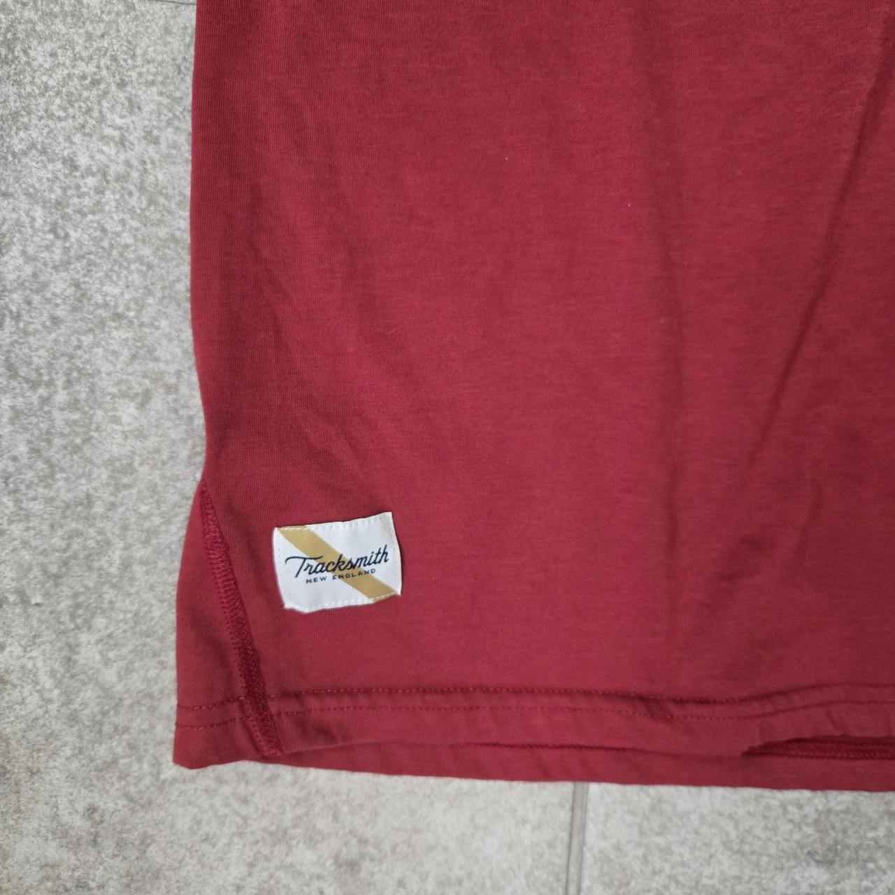 Tracksmith Towne Red Crimson Jersey T Shirt Size... | Depop
