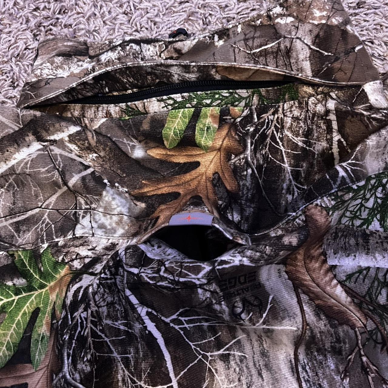 Real tree camo hunting jacket in black and brown... - Depop