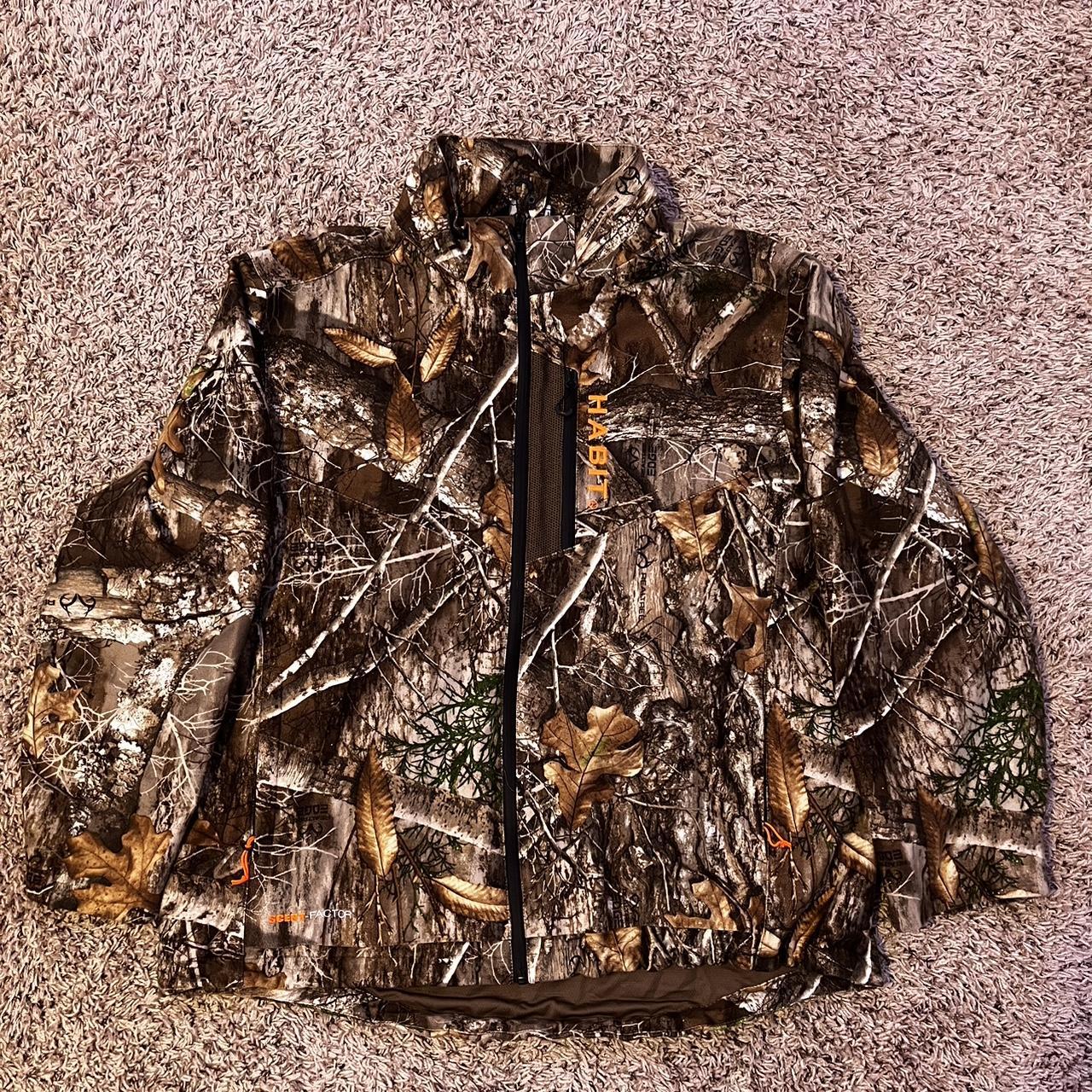 Real tree camo hunting jacket in black and brown... - Depop