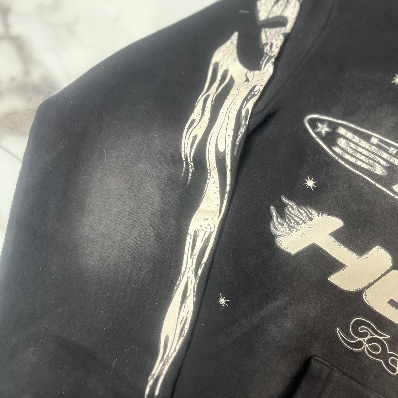 Hellstar Faded Black Racer Hoodir Size Small Comes... - Depop