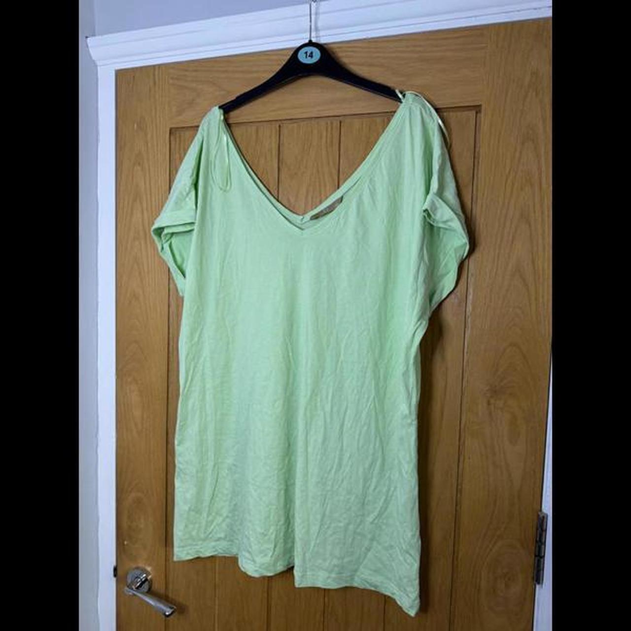 bright green top ladies bright green top short... - Depop