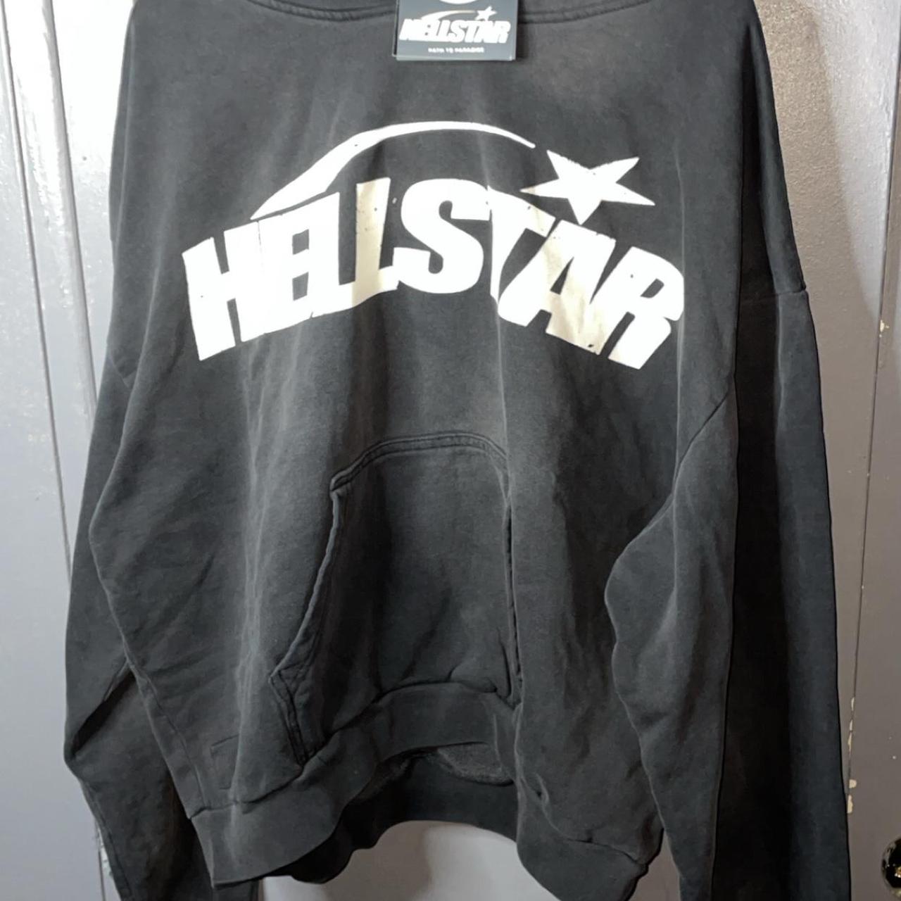 Helstar black hoodie with white star and flames #skater - Depop