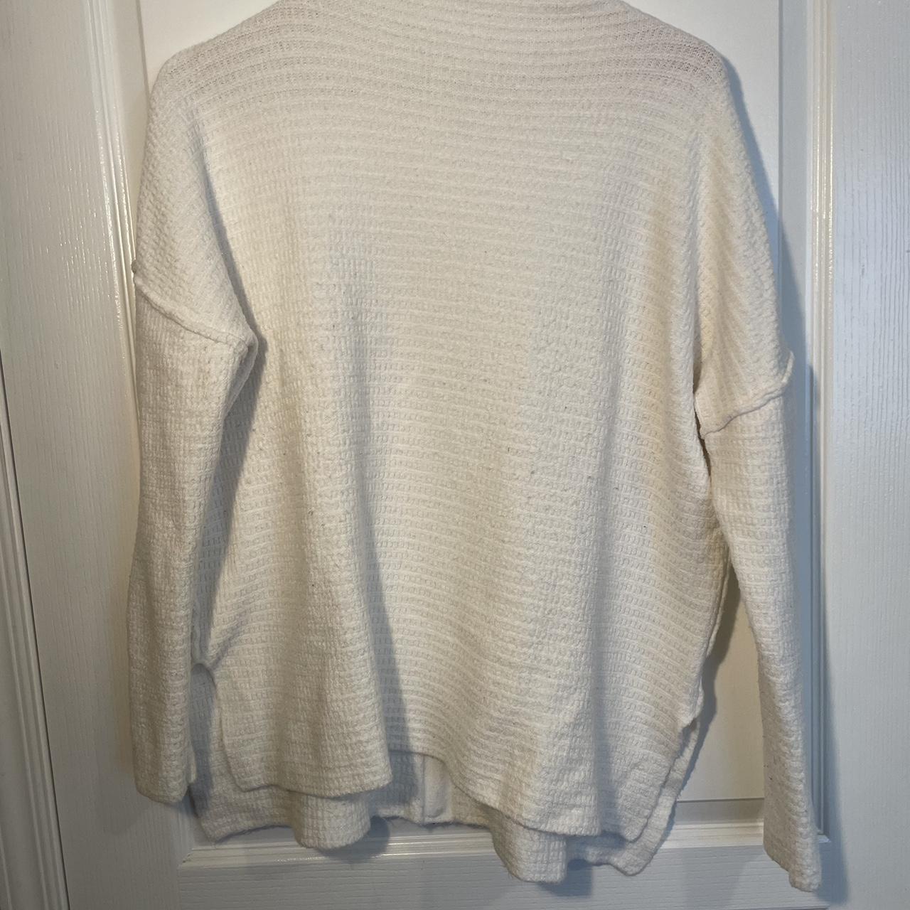 White oversized sweater with zipper on back.... - Depop