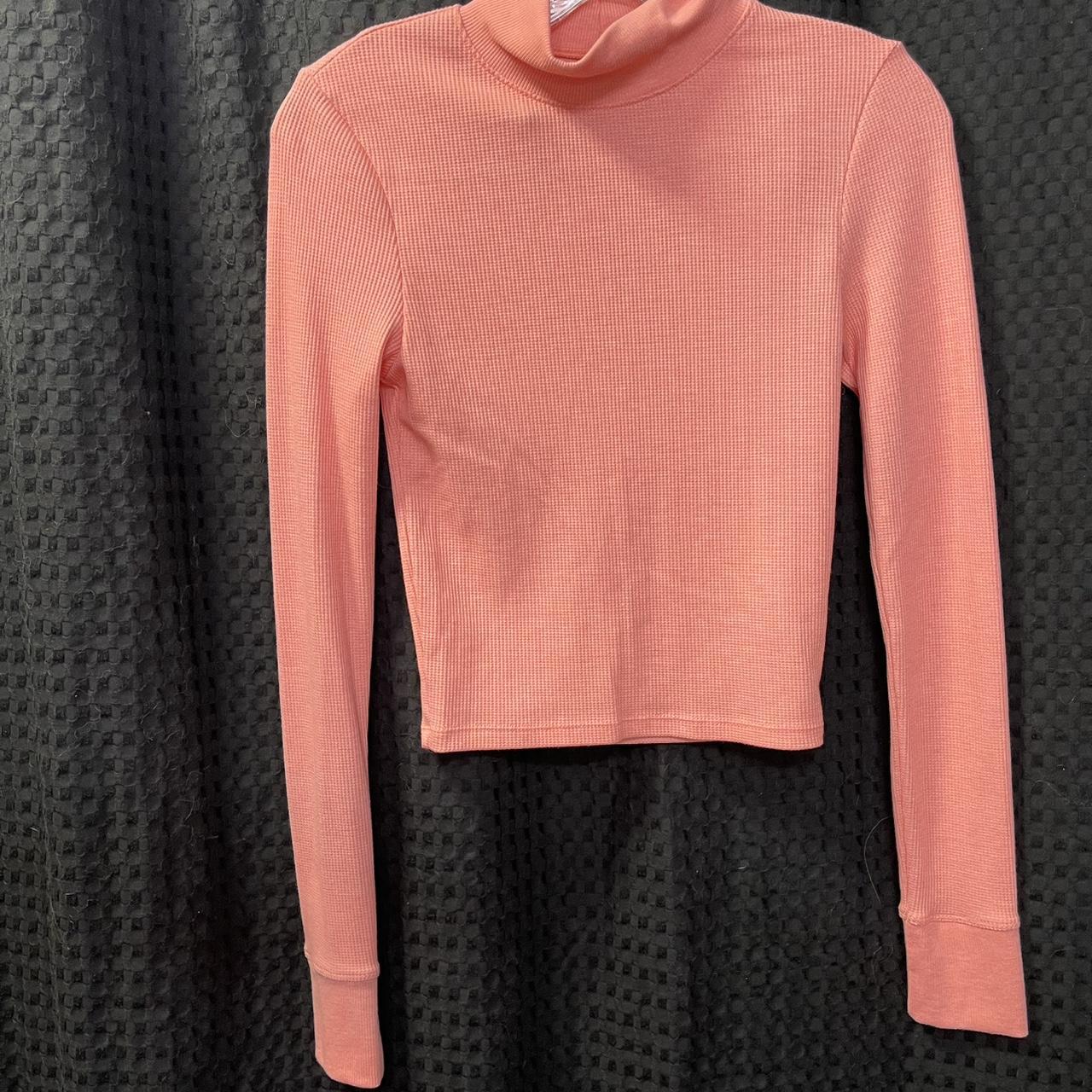 Peachy pink American Eagle long sleeve turtleneck... | Depop