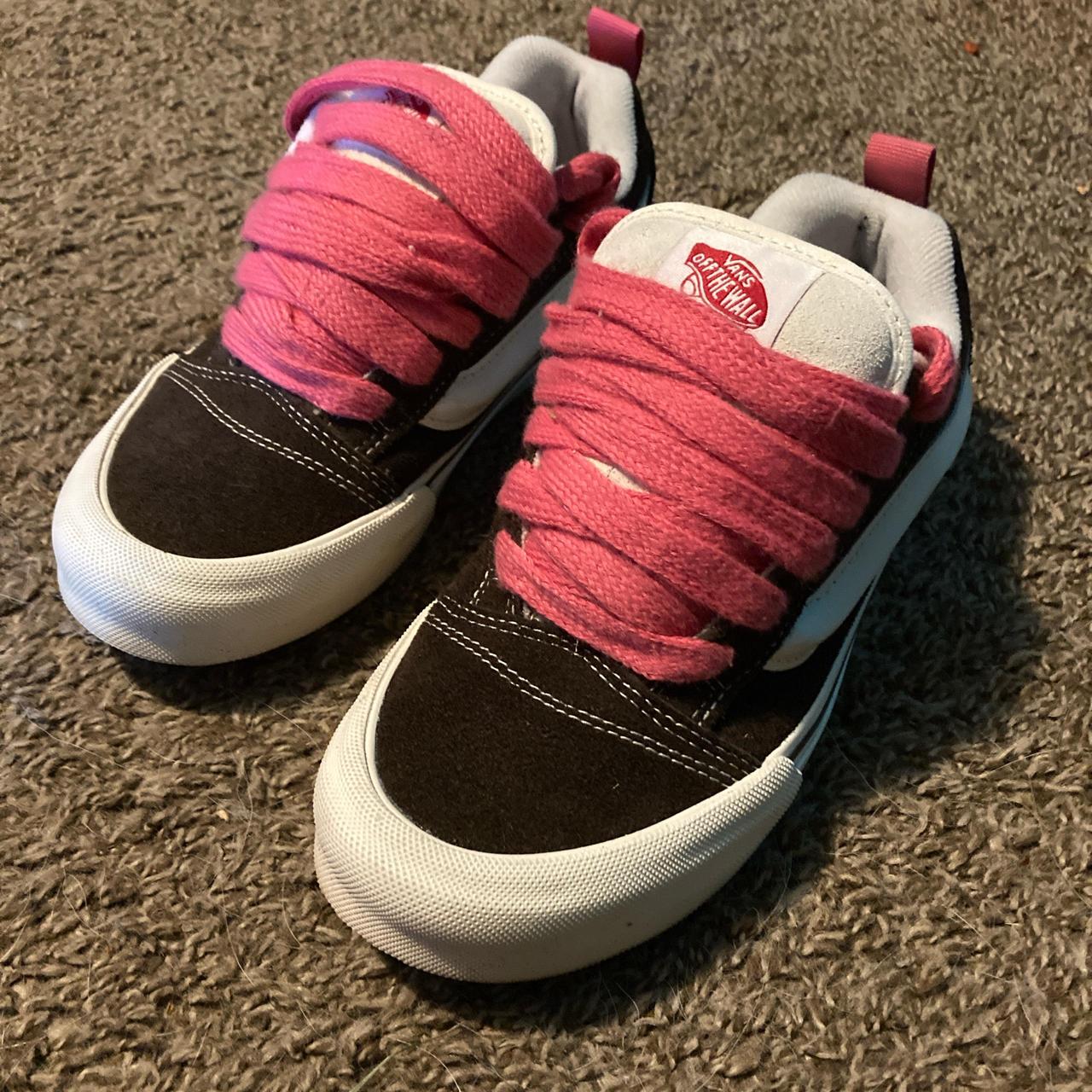 Vans Knu Skool ‘Retro’ Dark Brown/Hot Pink (laces &... - Depop