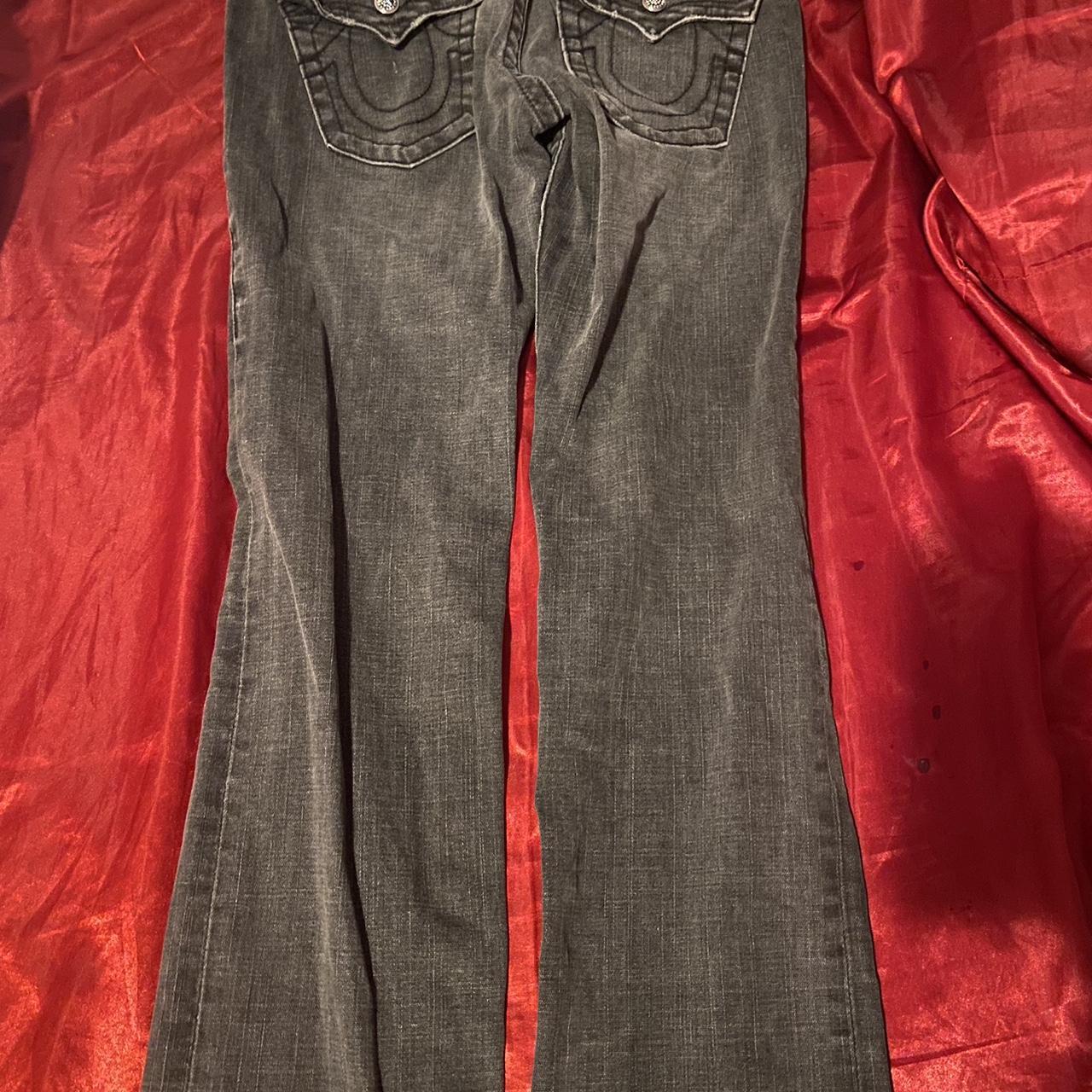 dark grey true religion bootcut jeans - Depop
