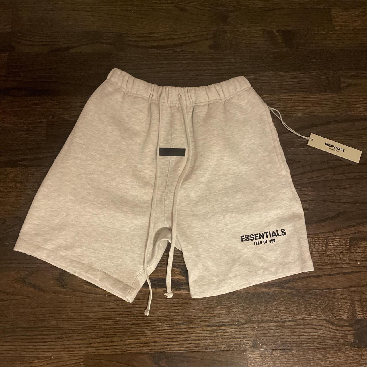 Light Oatmeal Essentials shorts size small new with... | Depop