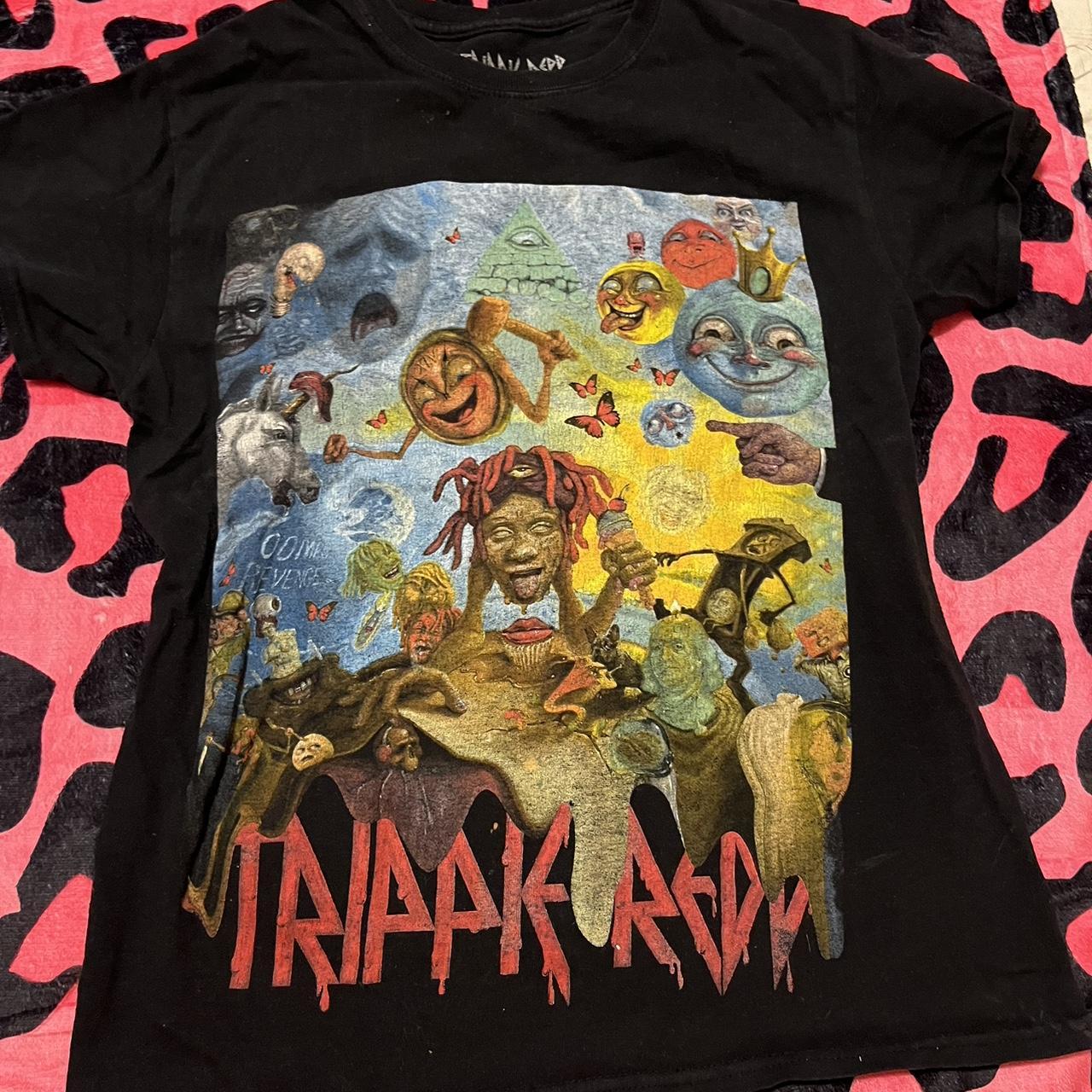 Trippie redd black tee shirt with graphic print... - Depop