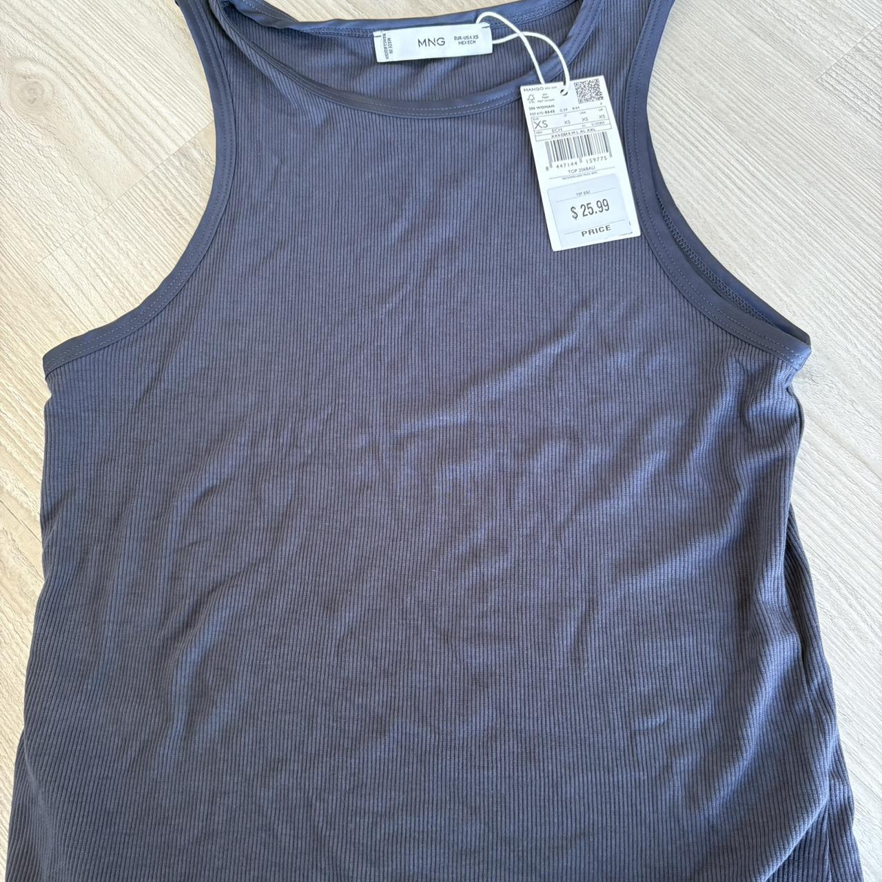Never worn navy Mango tank top. Super soft and tags... | Depop