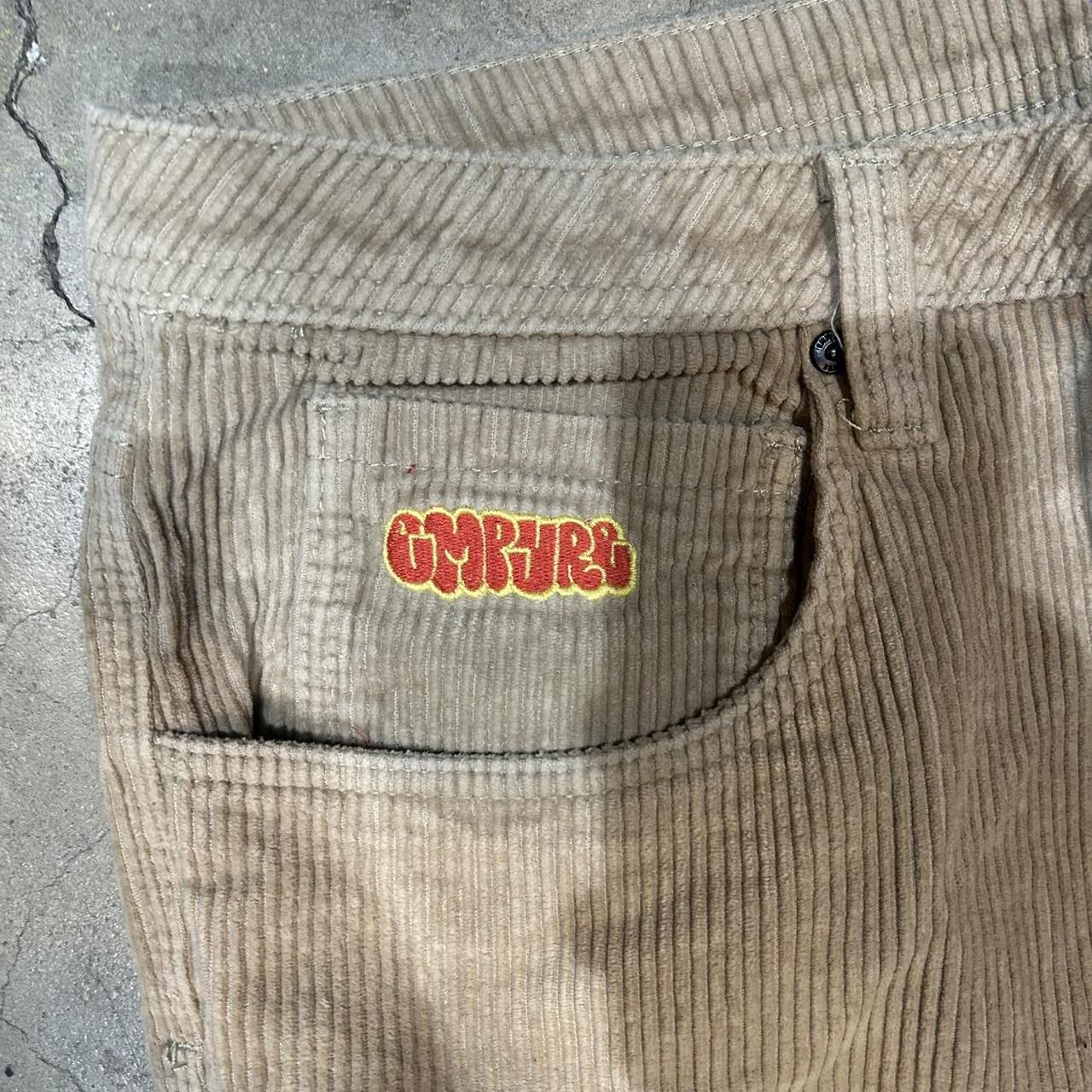 Tan corduroy straight leg trousers | Depop