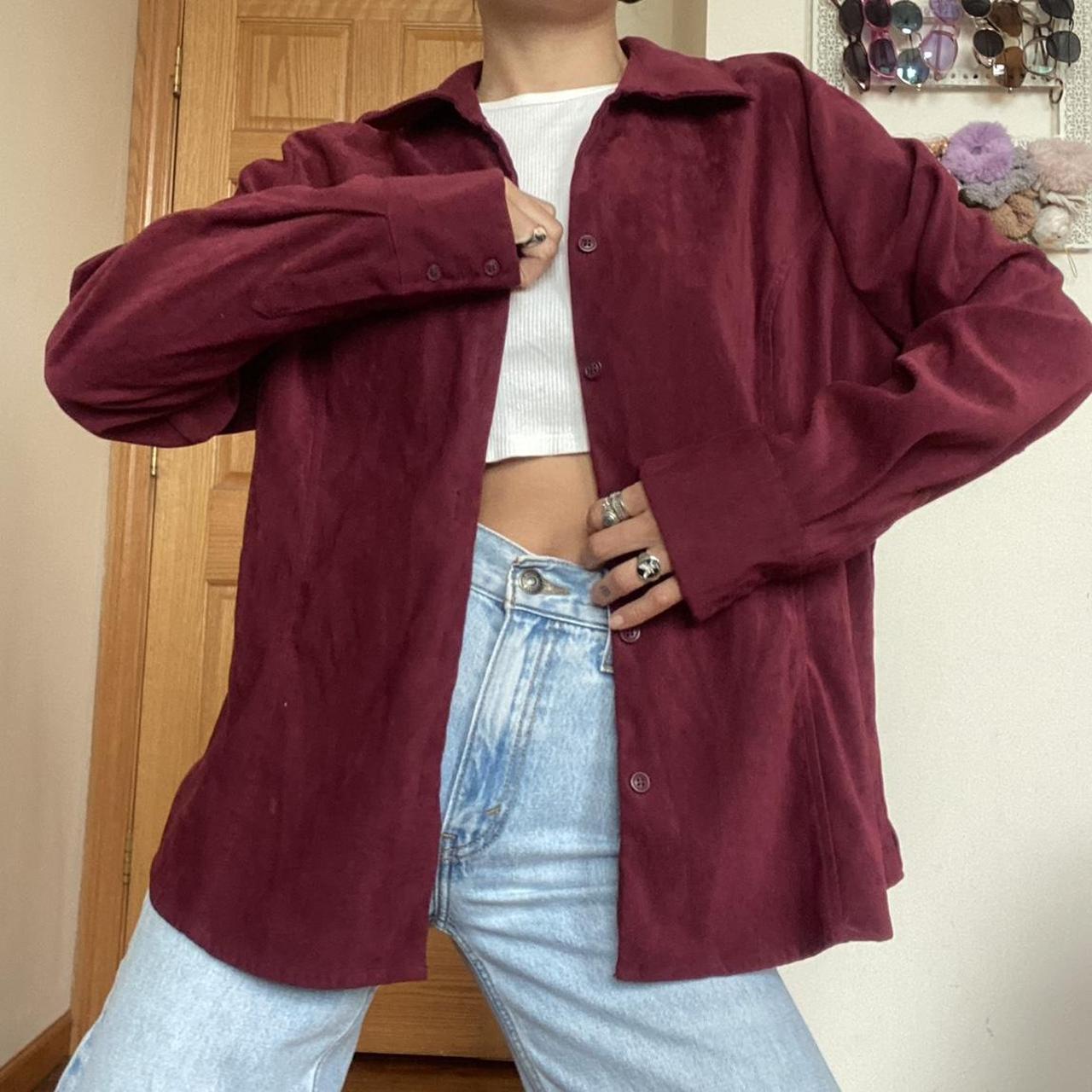 vintage button down. suede like softness. love the... - Depop