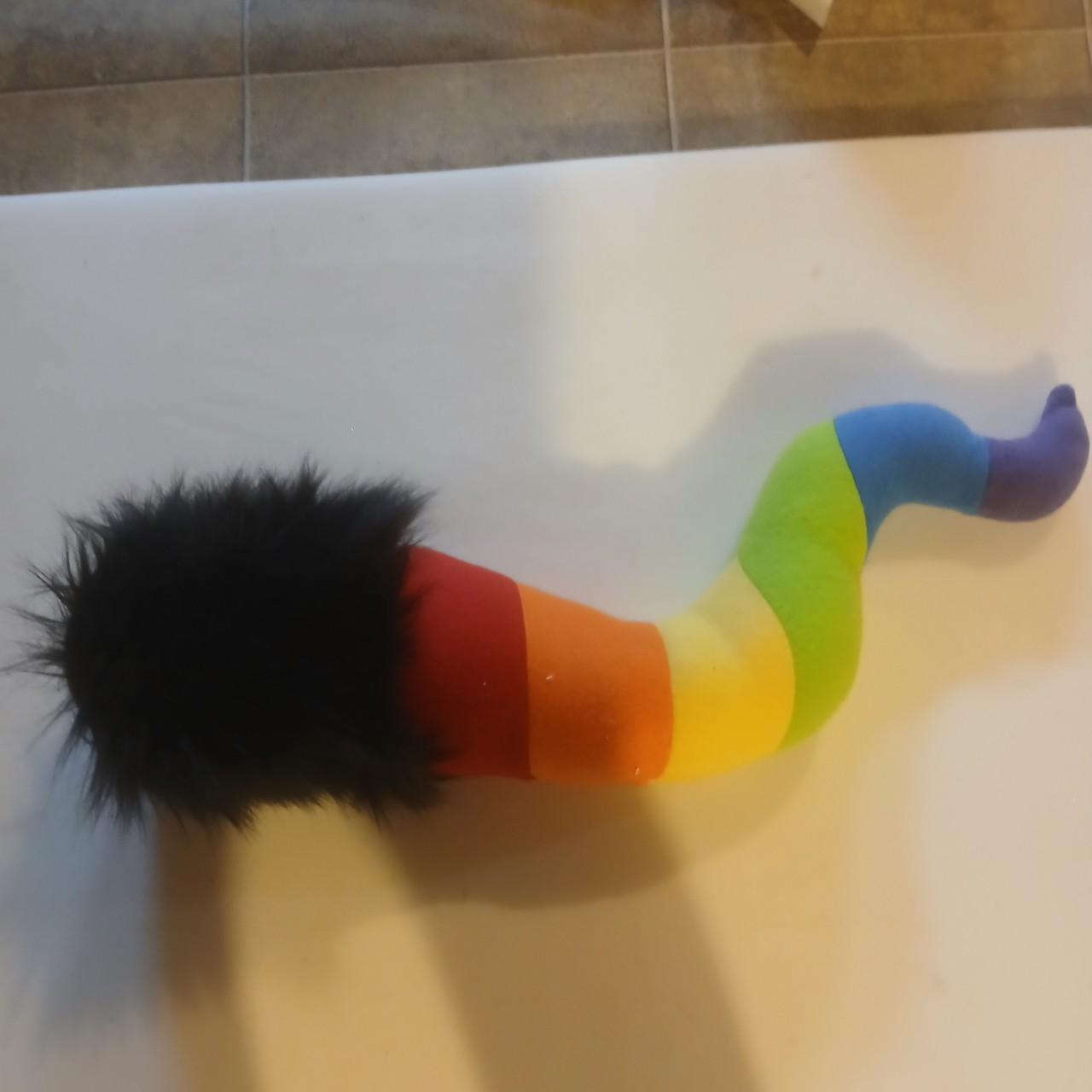 Rainbow pride fursuit squiggly rat tail hq | Depop