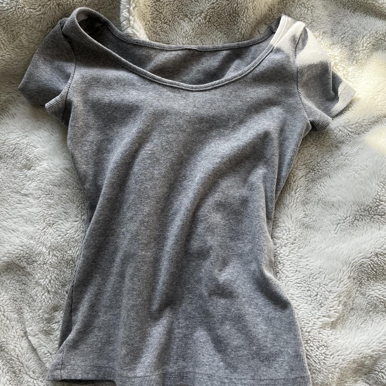 Brand new, basic square neck grey top! Size: S - Depop