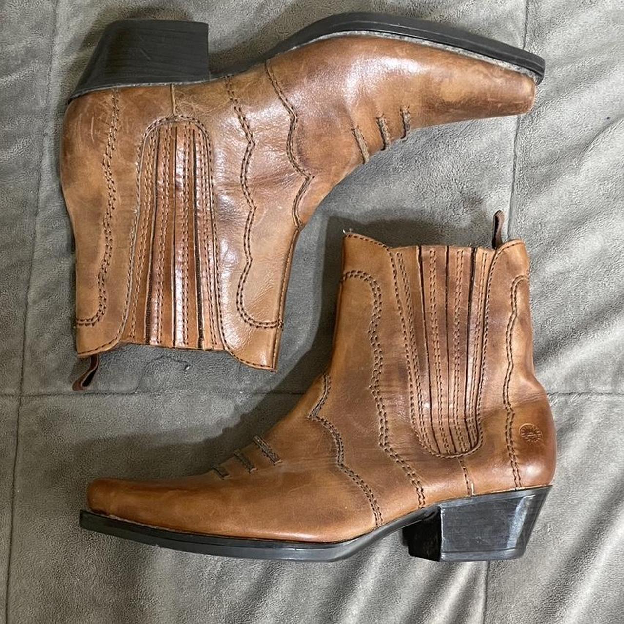 Earth spirit ankle western boots. Real leather and... | Depop